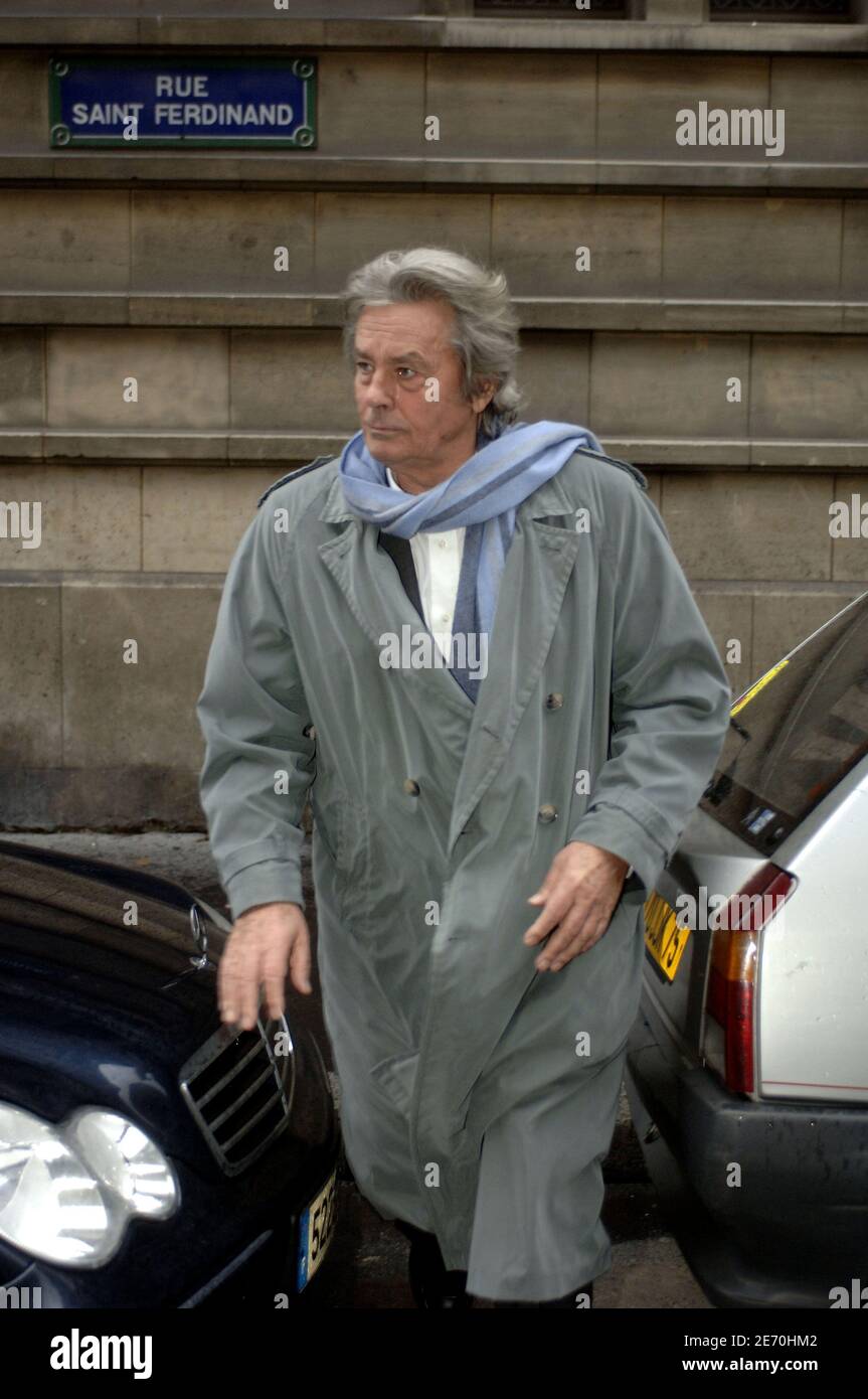 French actor Alain Delon attends the funeral of French agent Anita ...