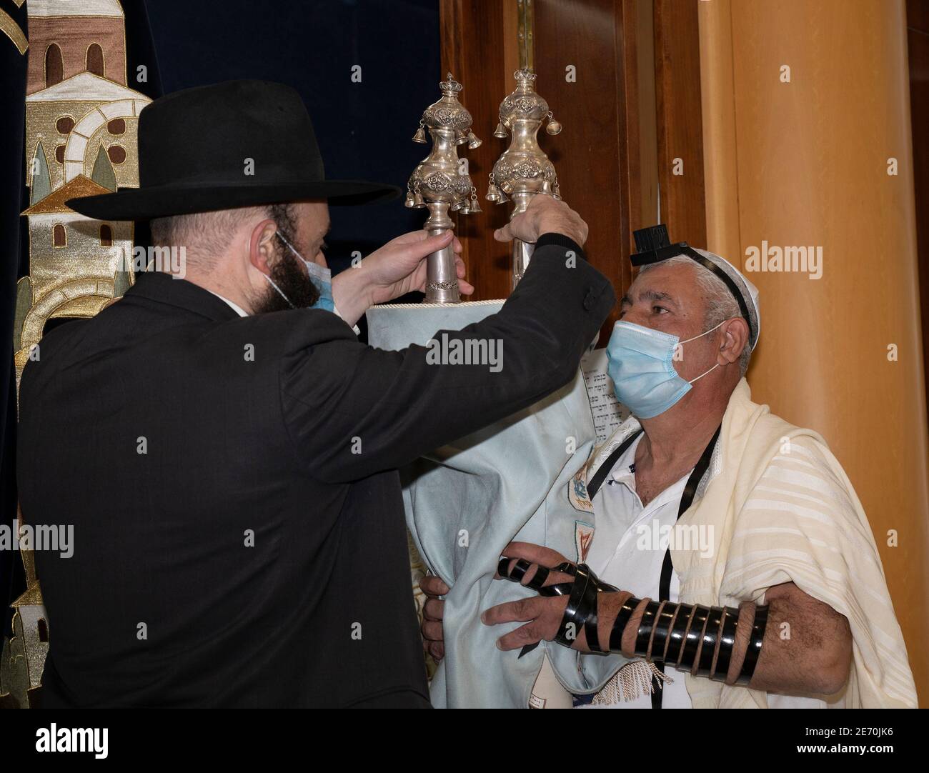 Jerusalem, Israel - January 28th, 2020: Performing the ritual of ...