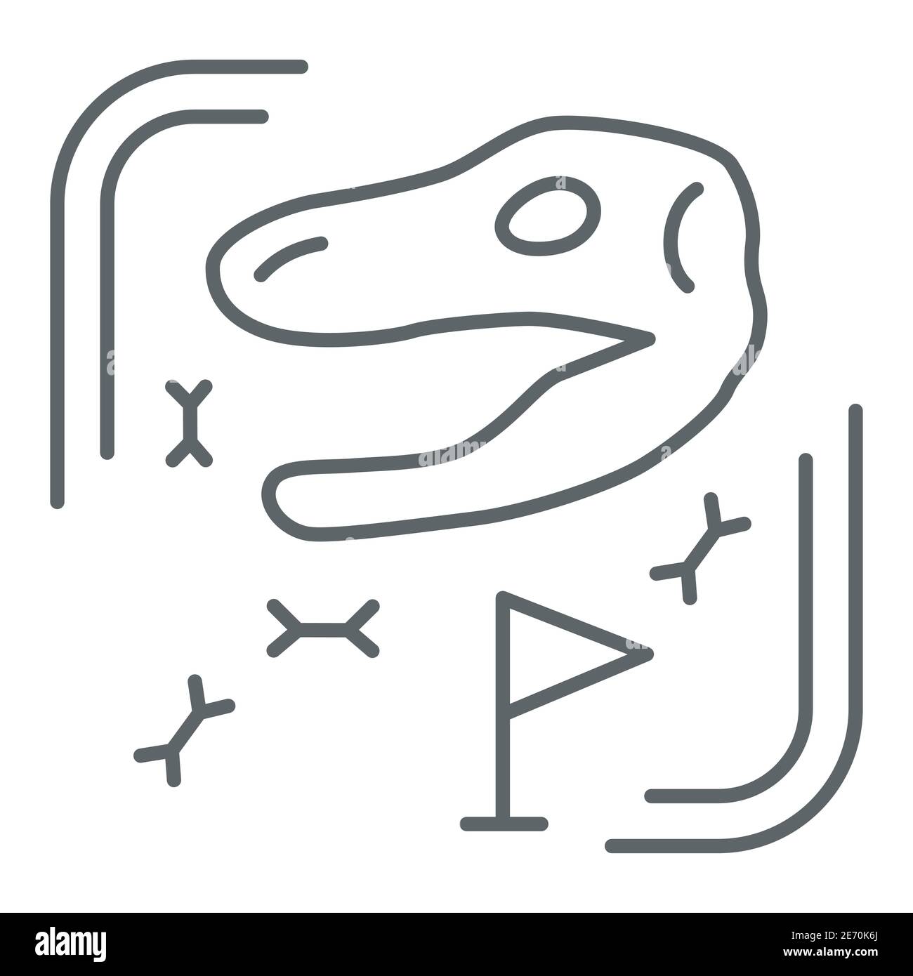 Archaeological excavations thin line icon, Paleontology concept ...