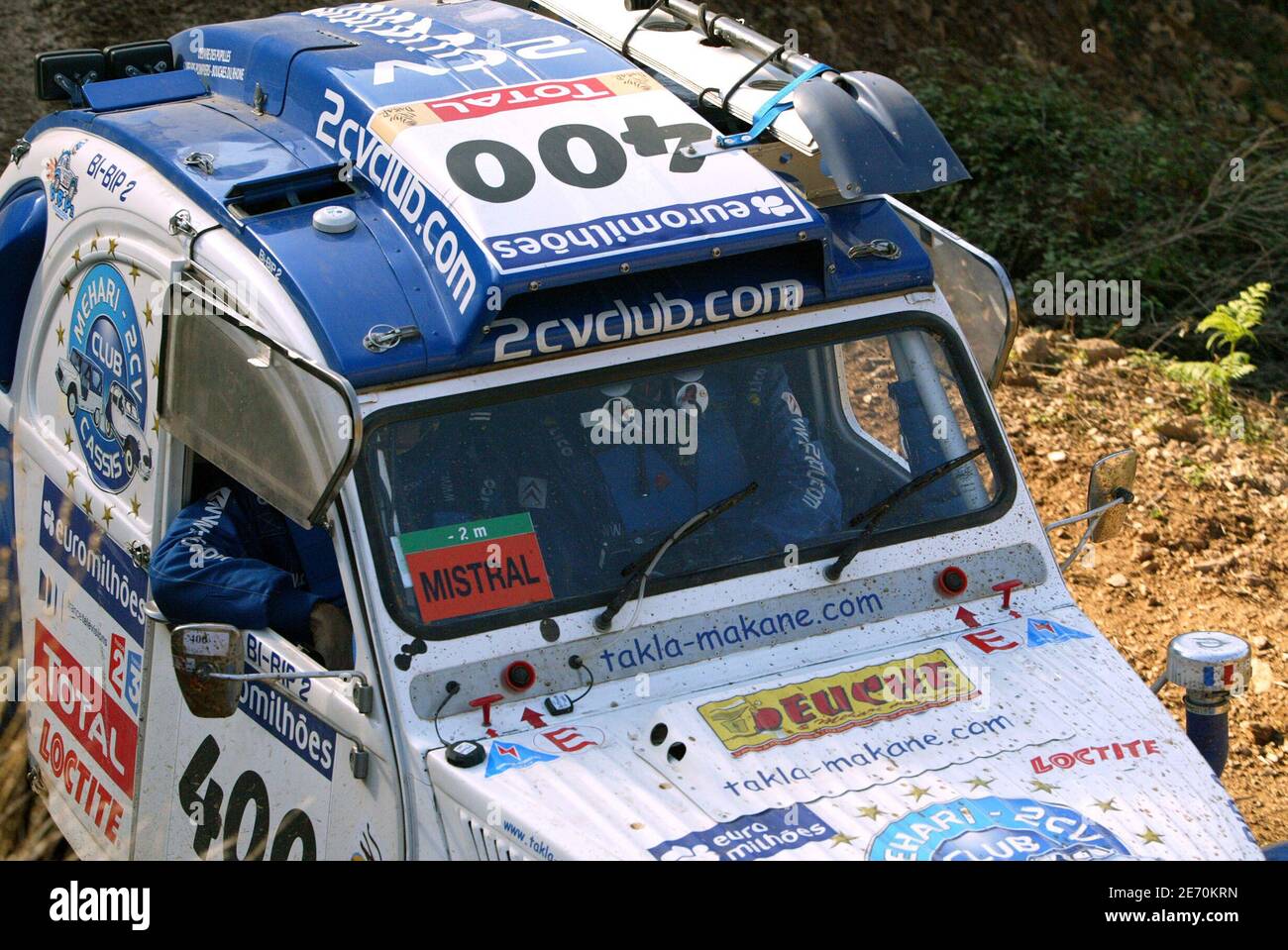France's rallye pilot Georges Marques drives with his Citroen 2CV ...
