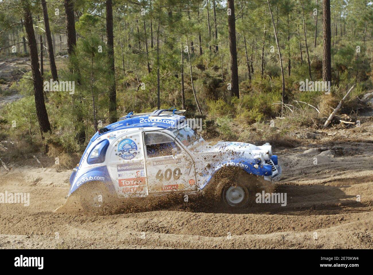 France's rallye pilot Georges Marques drives with his Citroen 2CV ...
