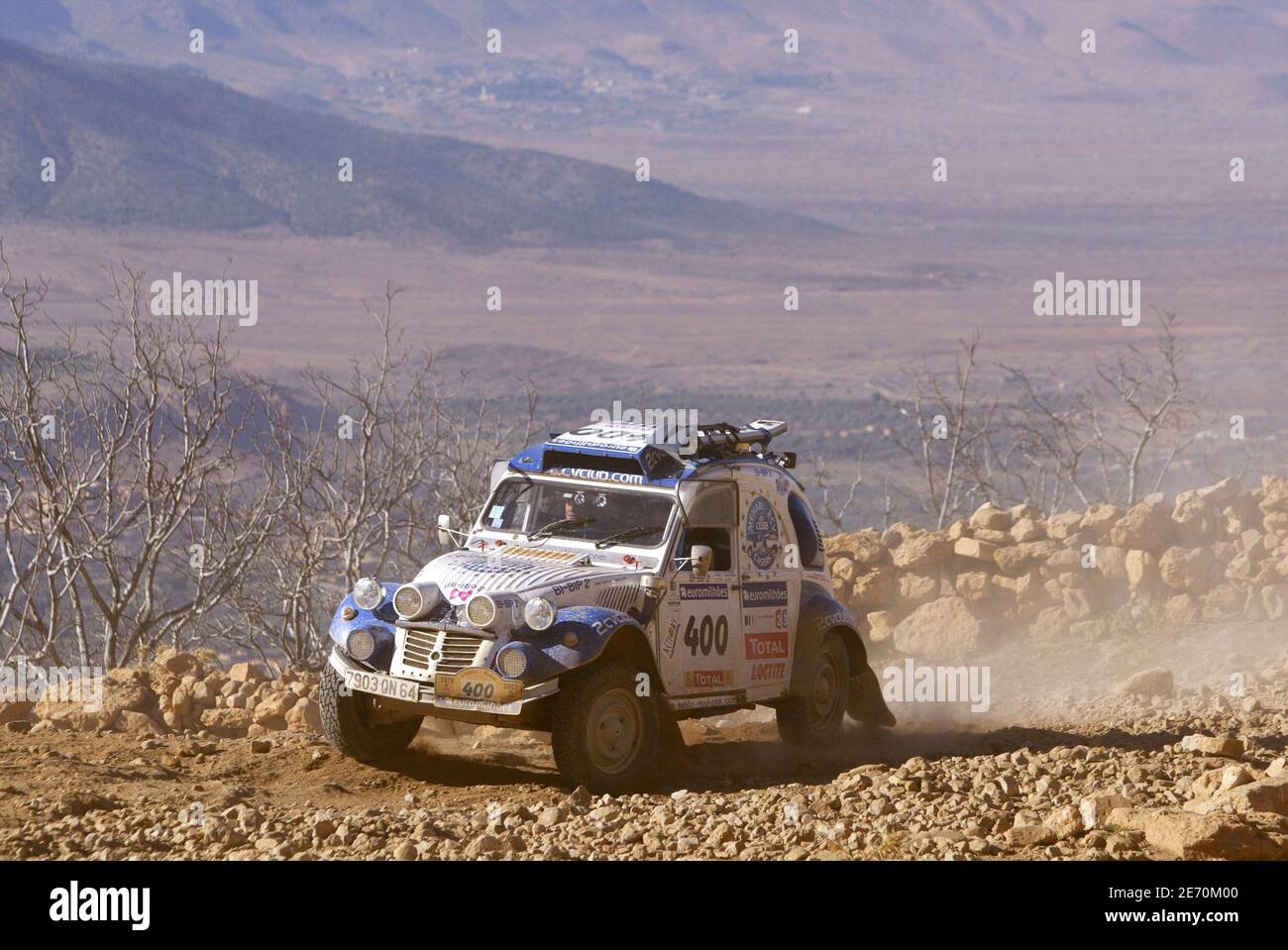 France's rallye pilot Georges Marques drives with his Citroen 2CV ...
