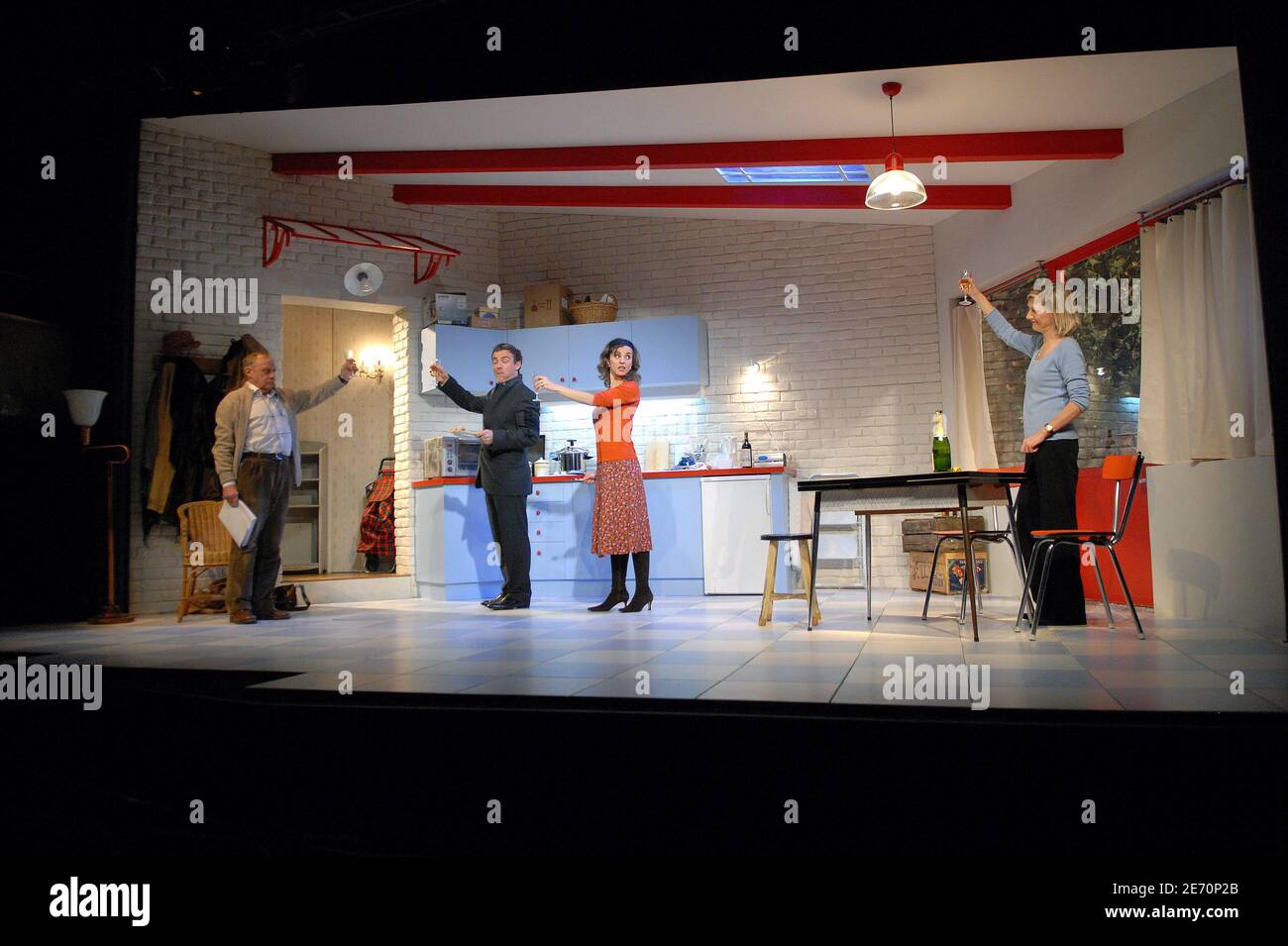 French actors Jacques Marchand (from left to right), Eric Savin ...