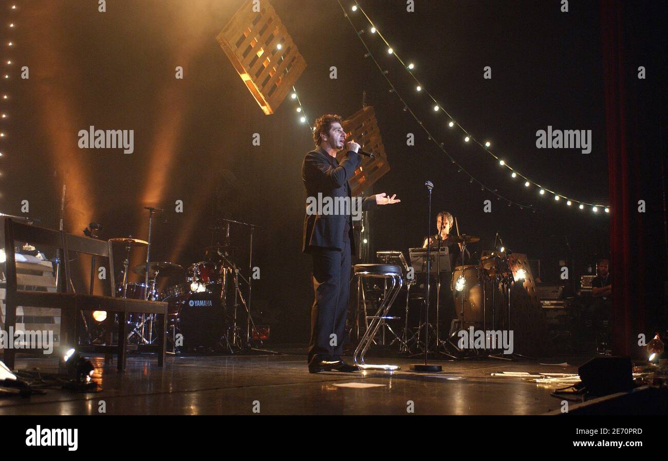 French singer Patrick Fiori performs live on stage as part of his 'Si ...