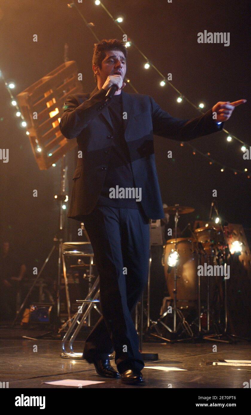 French singer Patrick Fiori performs live on stage as part of his 'Si ...