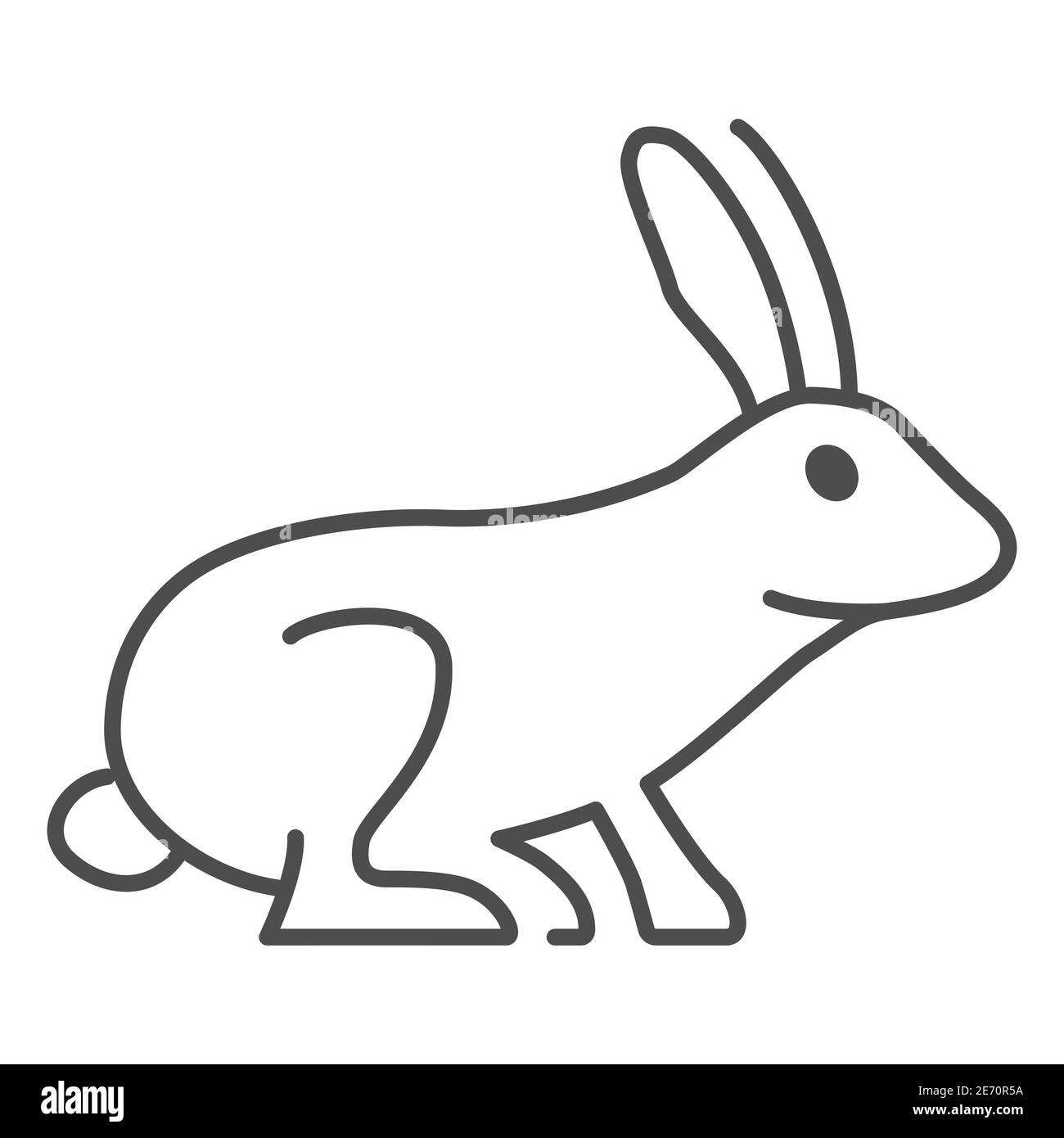 Rabbit thin line icon, animals concept, hare sign on white background ...
