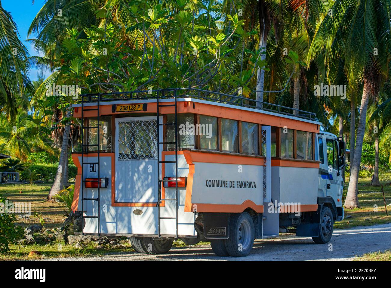 February 2020 - Local bus in Fakarava, Tuamotus Archipelago French ...