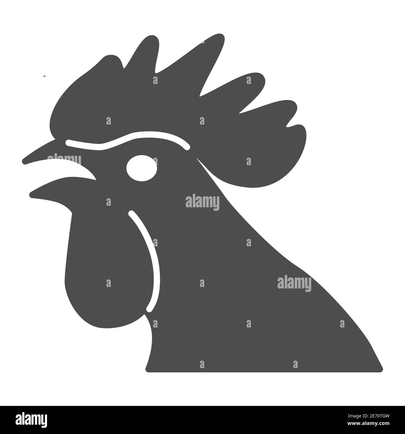 Rooster head solid icon, domestic fowl concept, chicken head sign on ...