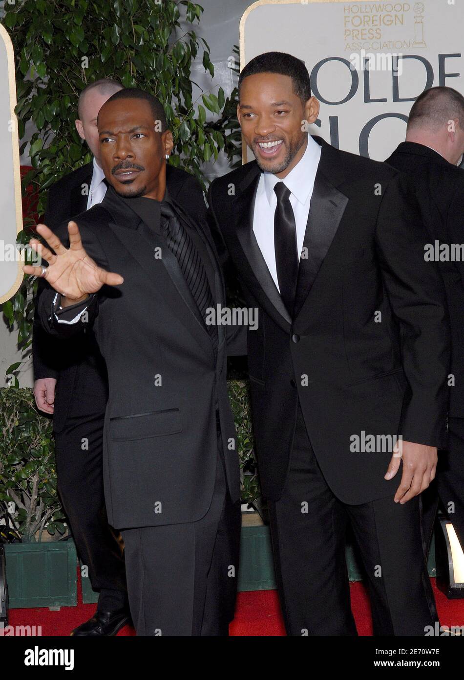 Eddie Murphy and Will Smith pose on the red carpet of the 64th Annual ...
