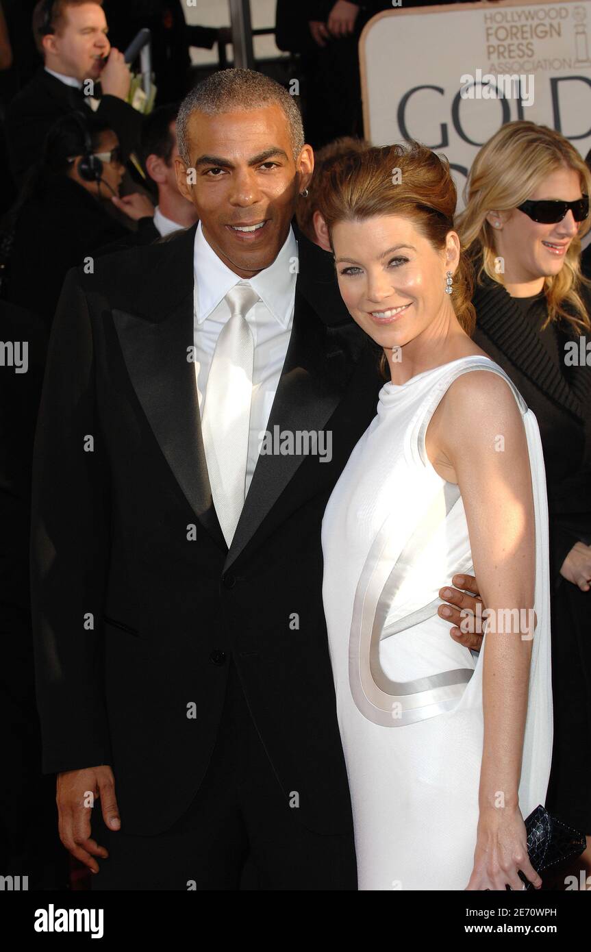 Ellen Pompeo and Chris Ivery pose on the red carpet of the 64th Annual ...