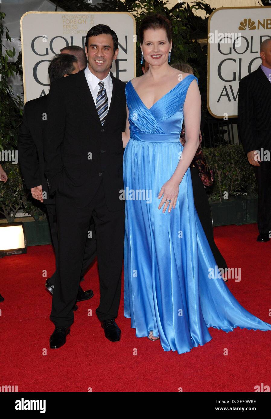 Geena Davis and Dr Reza Jarrahy pose on the red carpet of the 64th ...