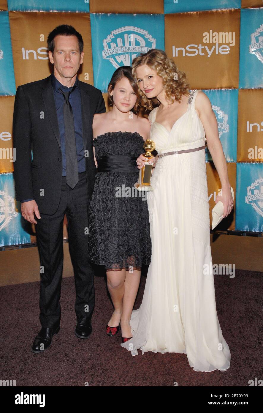 Kevin Bacon, Kyra Sedgwick and daughter attend the In Style and Warner ...