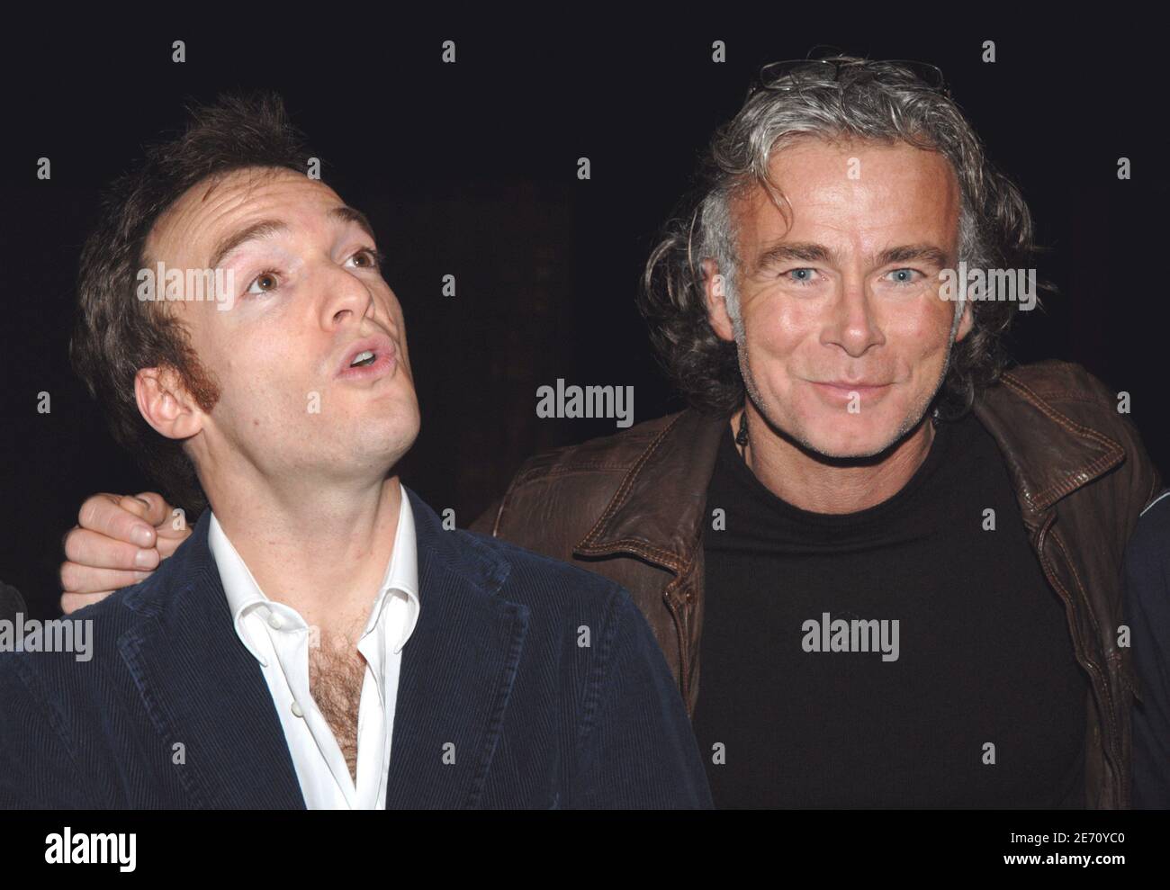 Comedians Jonathan Lambert and Franck Dubosc pose together at the ...