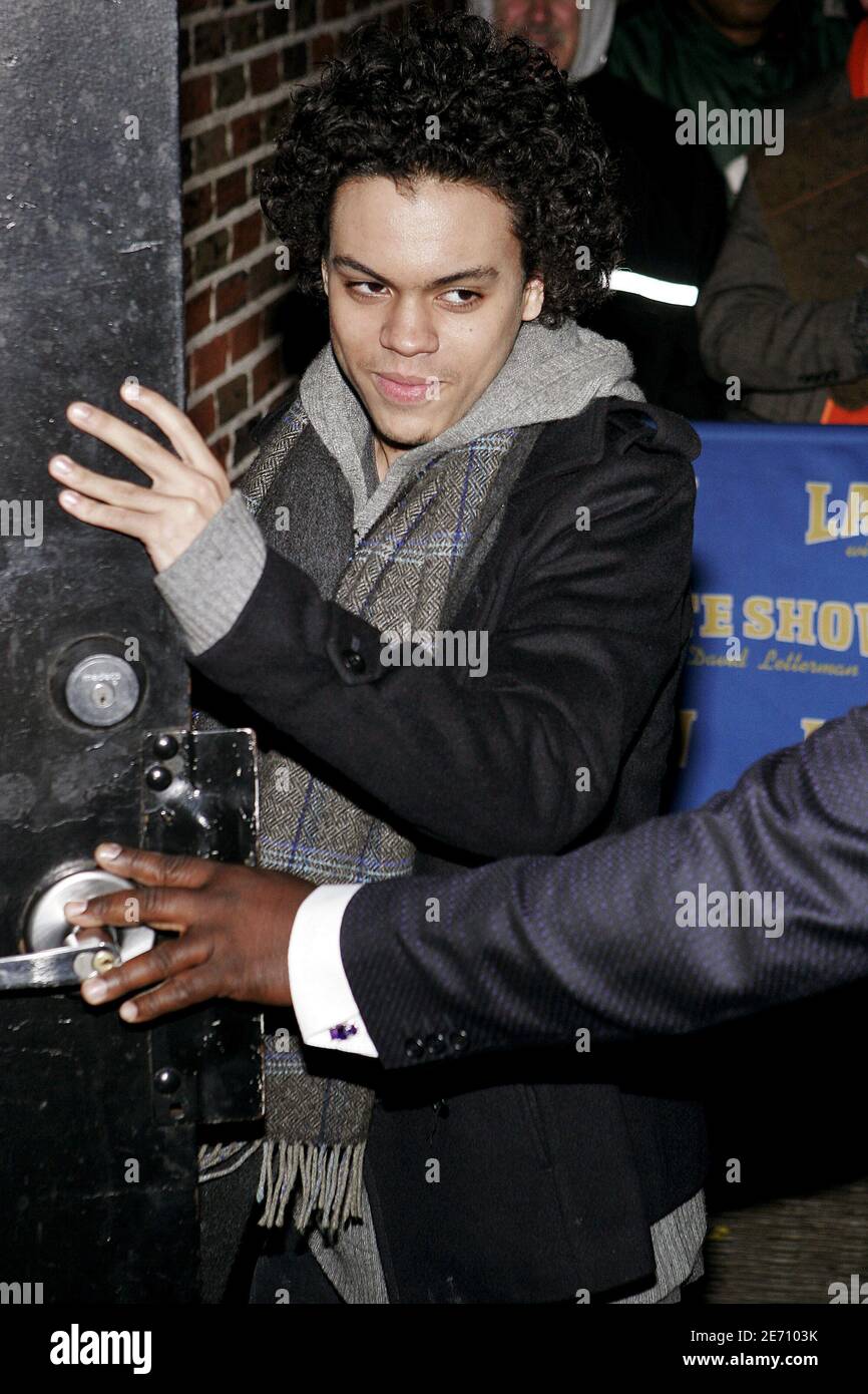 Evan Ross arrives at the Ed Sullivan Theater for the taping of the ...