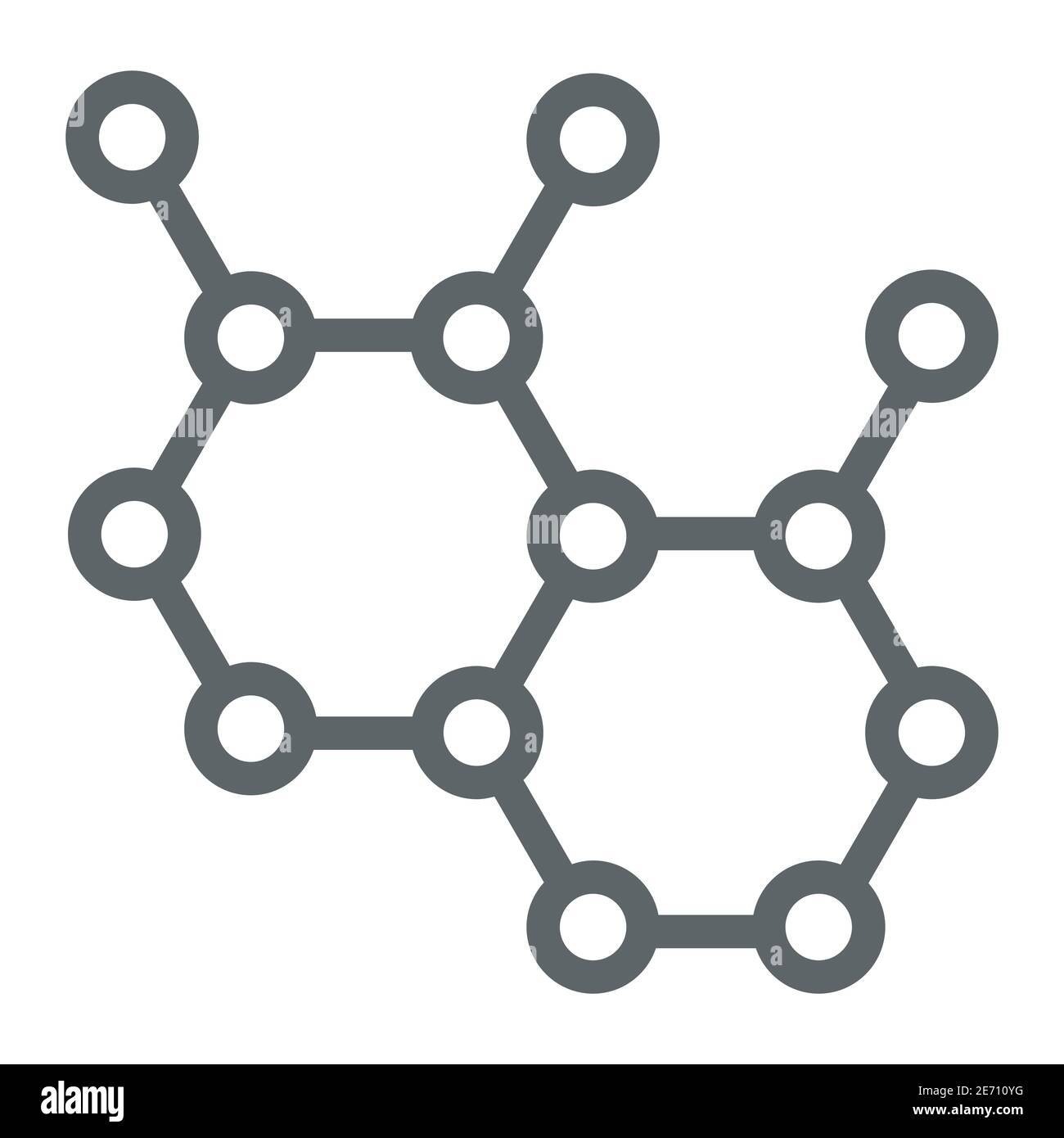 Molecular structure line icon, science concept, Molecule sign on white ...
