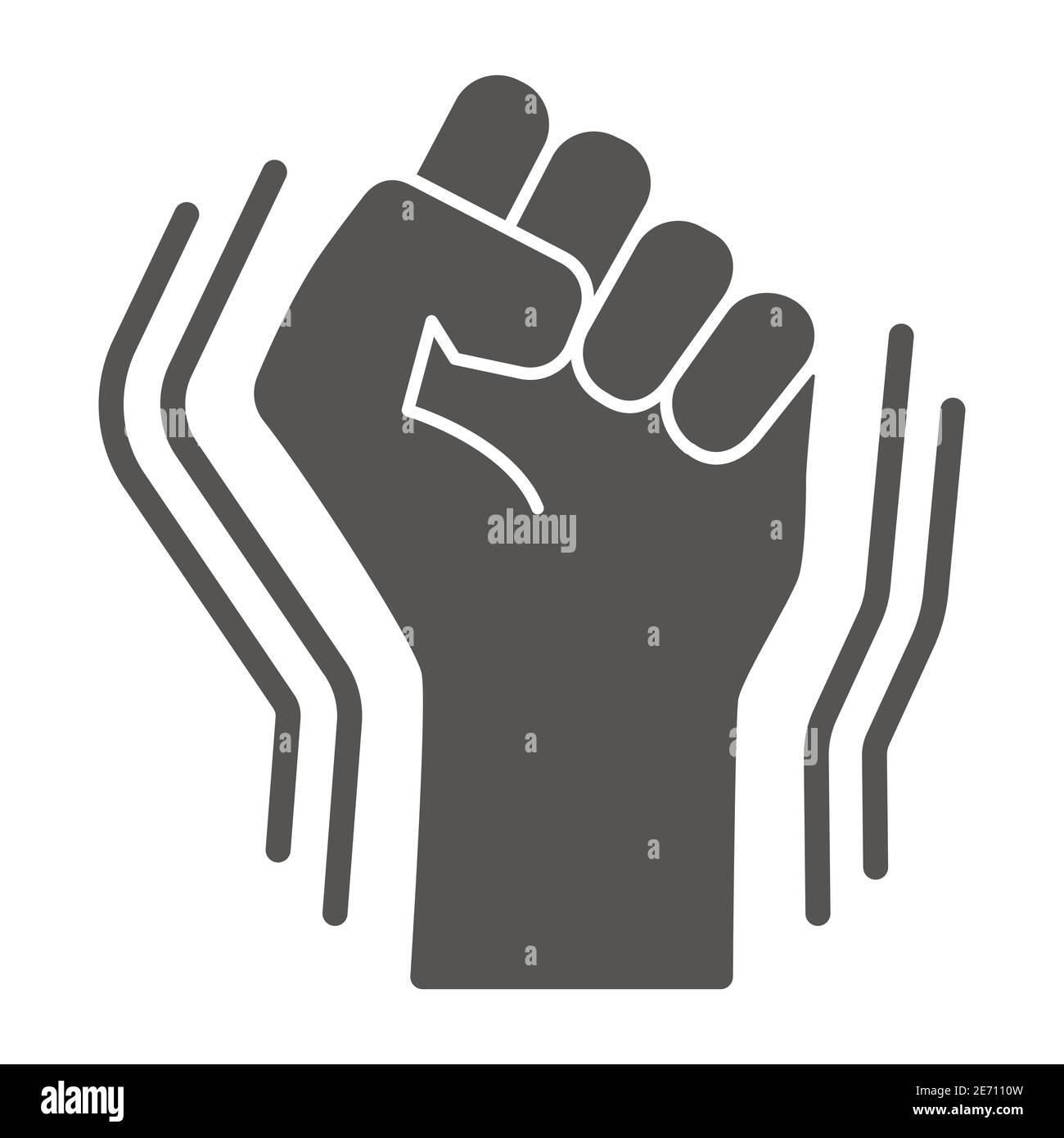 Raised fist gesture solid icon, Black lives matter concept, Human hand ...