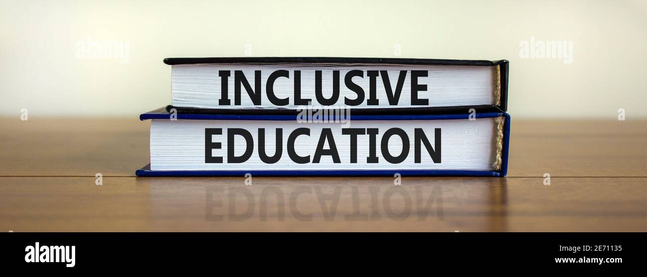 Inclusive education symbol. Books with words 'Inclusive education' on ...