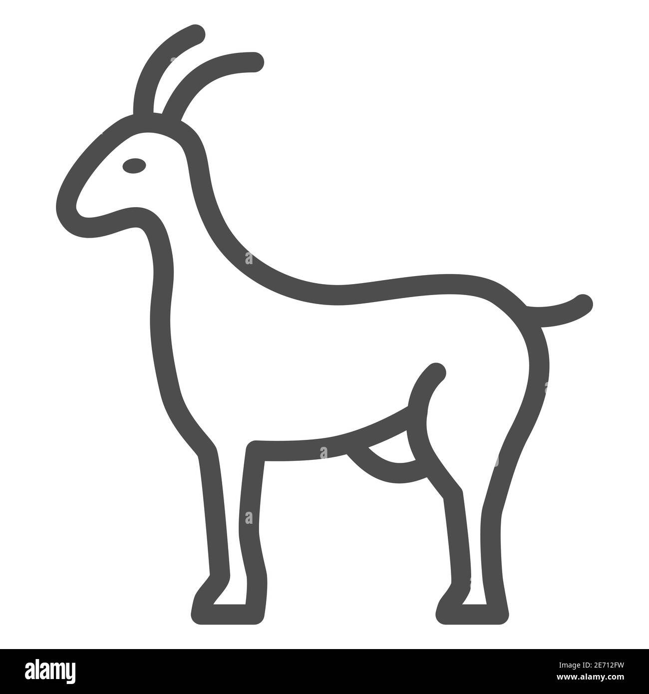 Goat line icon, livestock concept, nanny-goat sign on white background ...