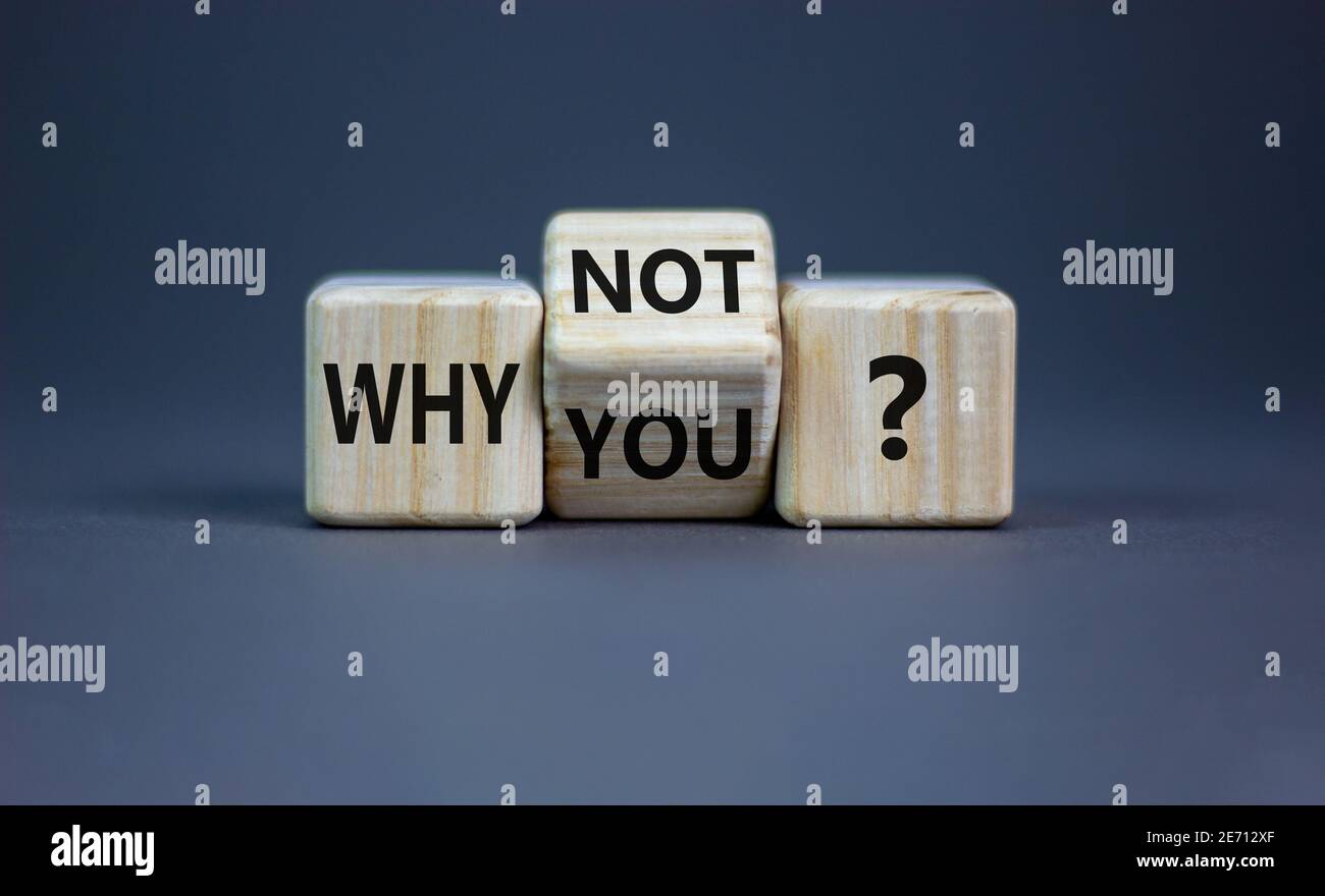 Why not you symbol. Turned a cube and changed words why you to why not ...