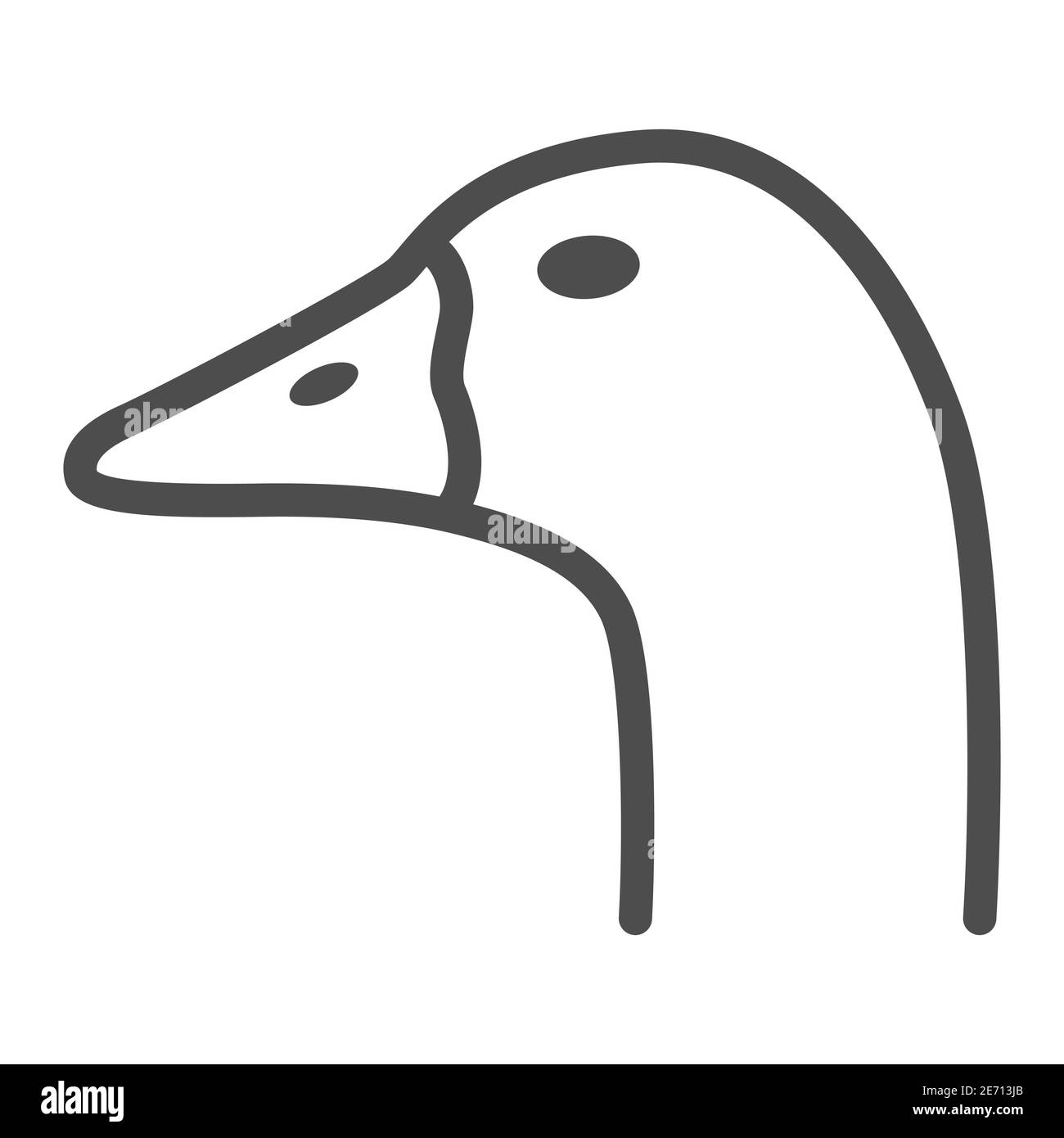 Goose head line icon, Farm animals concept, domestic fowl portrait sign ...
