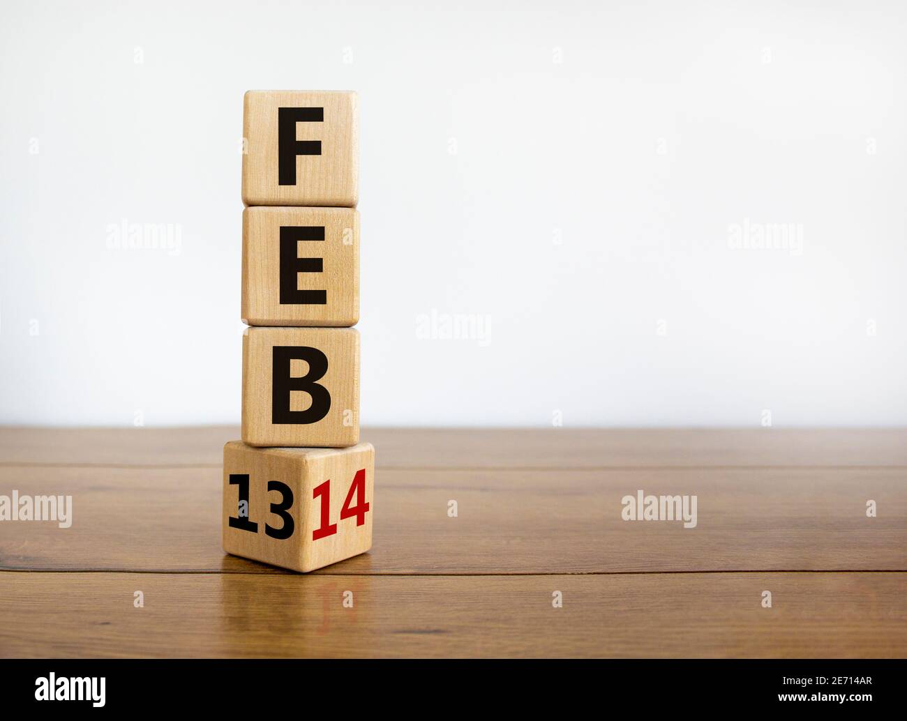 February 14 valentines day symbol. Turned the cube and changed the word ...