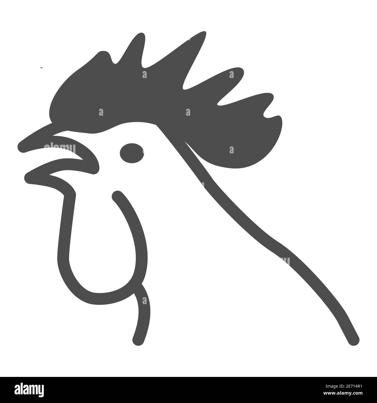 Rooster head line icon, domestic fowl concept, chicken head sign on ...