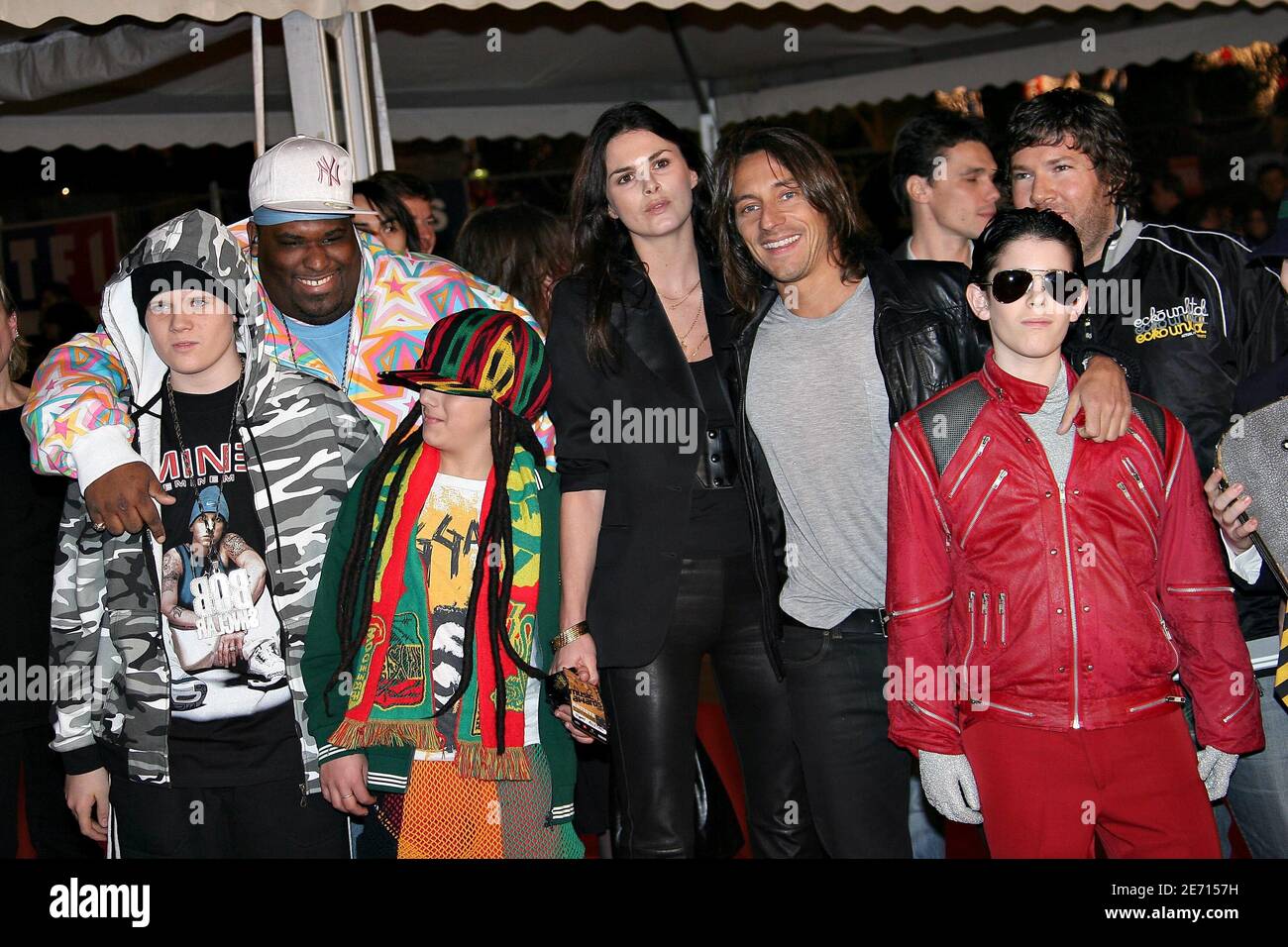 Bob Sinclar with his wife and singers attend the 2007 NRJ Music Awards ...