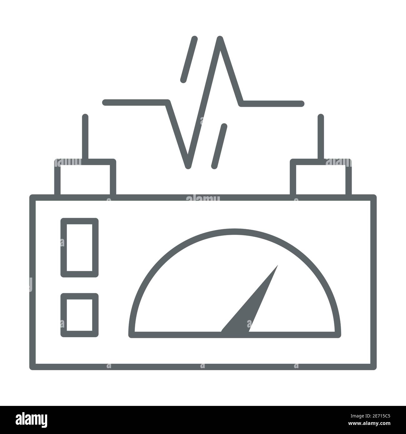 Device for measuring charge thin line icon, technology concept ...
