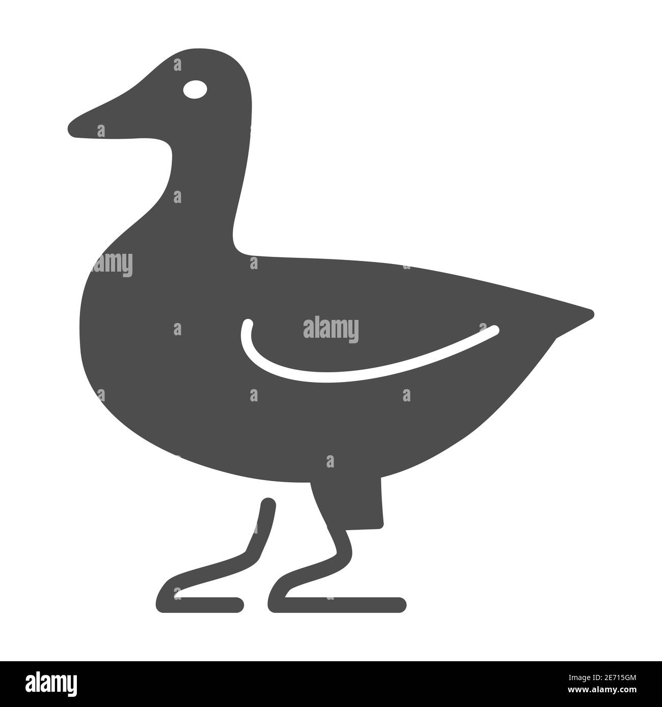 Duck solid icon, Farm animals concept, domestic fowl sign on white ...