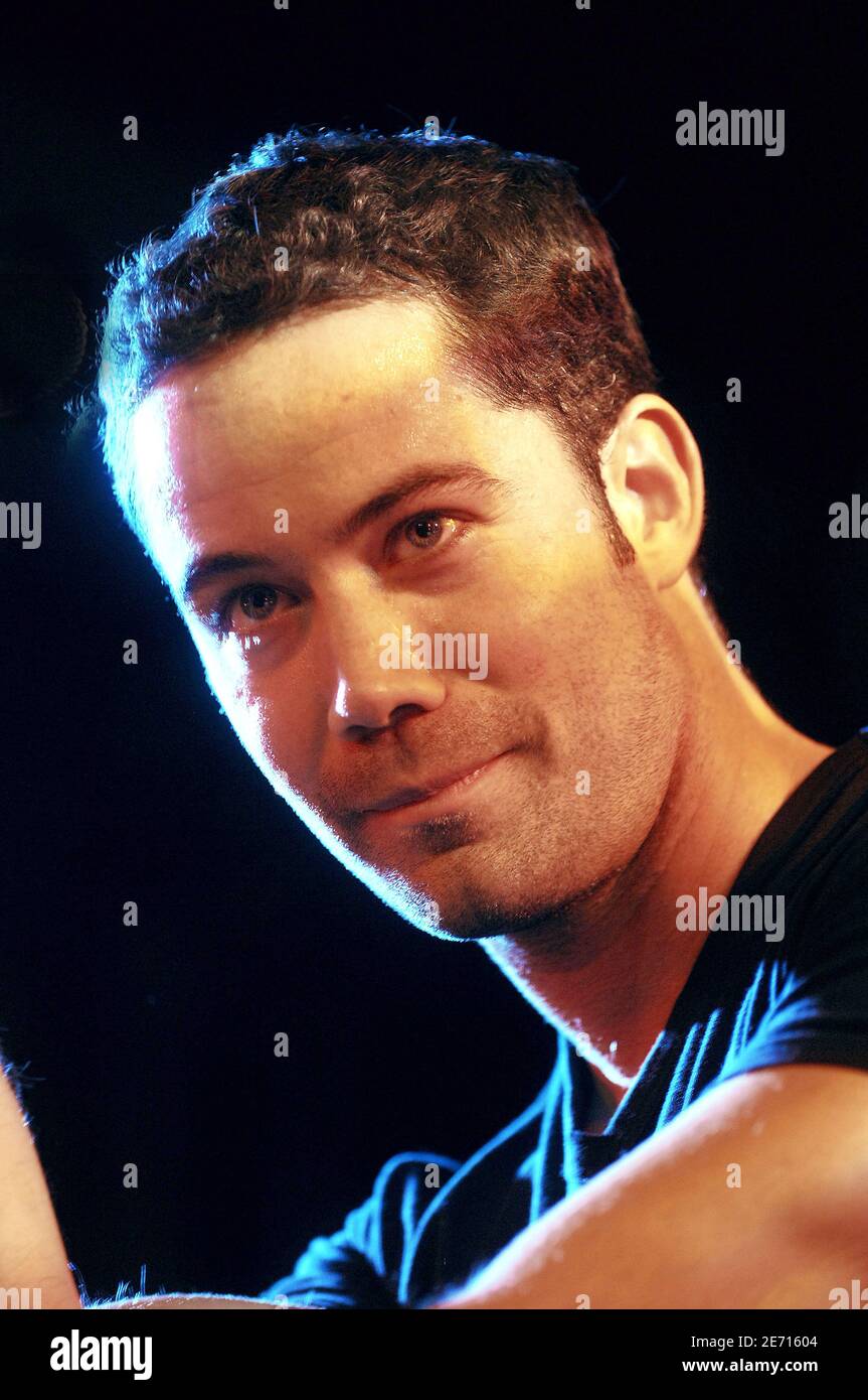 French singer Emmanuel Moire performs during a showcase at the Majestic ...