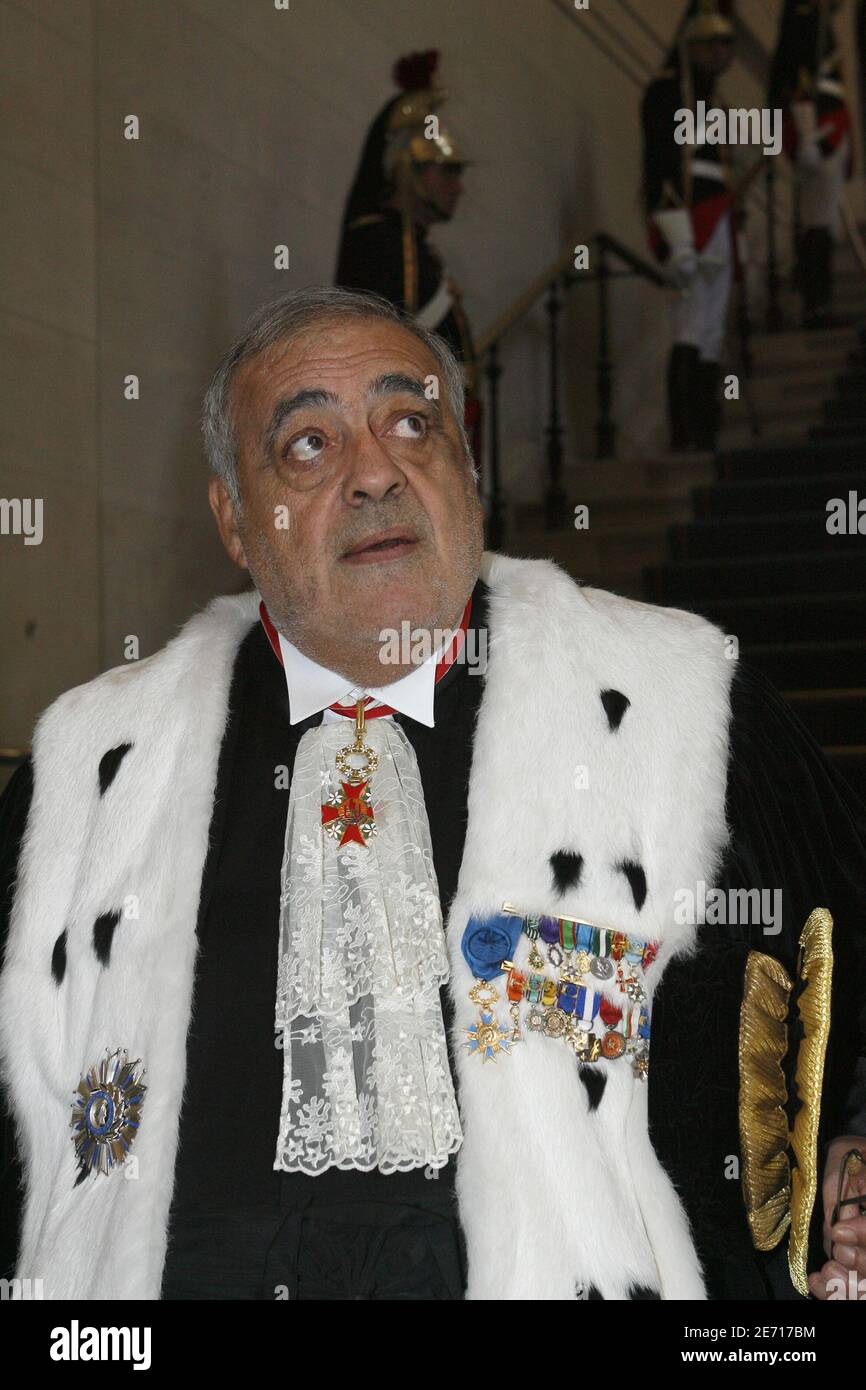 President of the court of account, Philippe Seguin at the inauguration ...