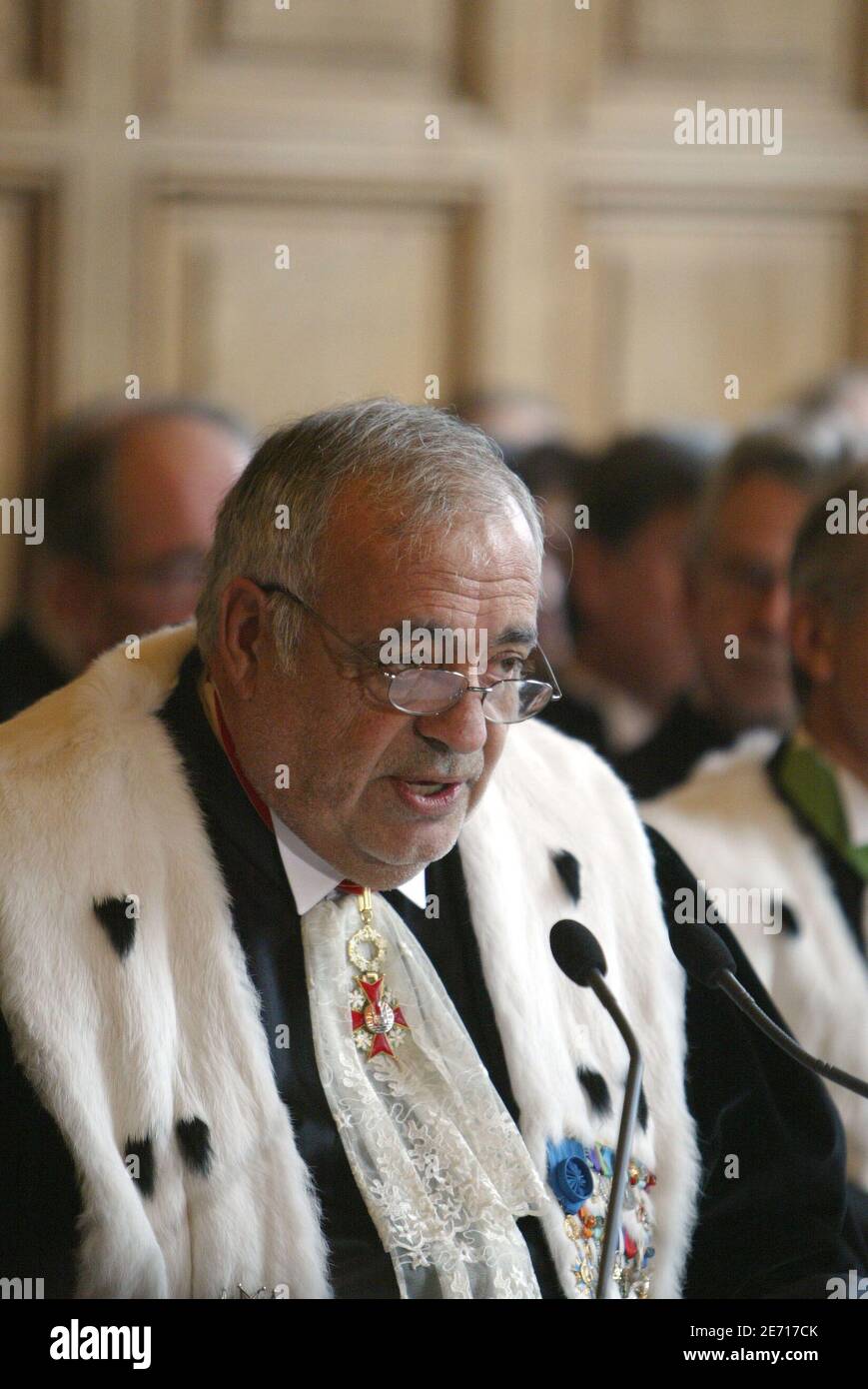 President of the court of account, Philippe Seguin at the inauguration ...