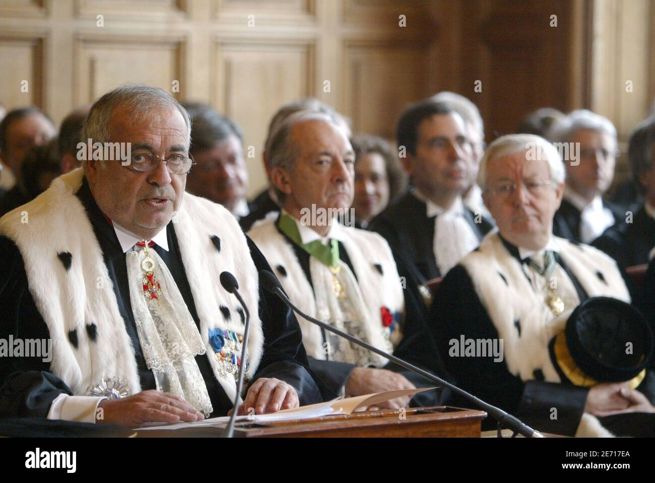 President of the court of account, Philippe Seguin at the inauguration ...