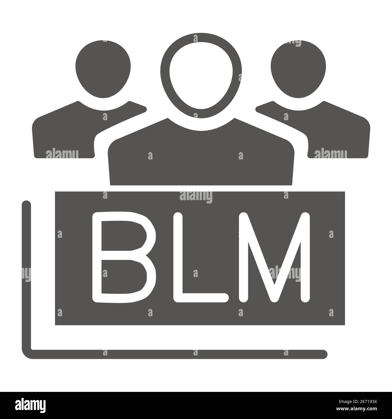 Group of people with BLM text solid icon, Black lives matter concept ...