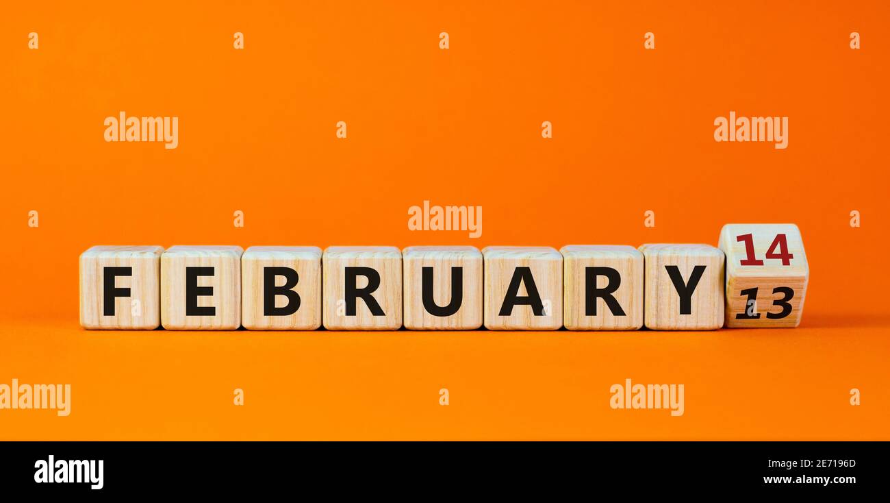 February 14 valentines day symbol. Turned the cube and changed the word ...