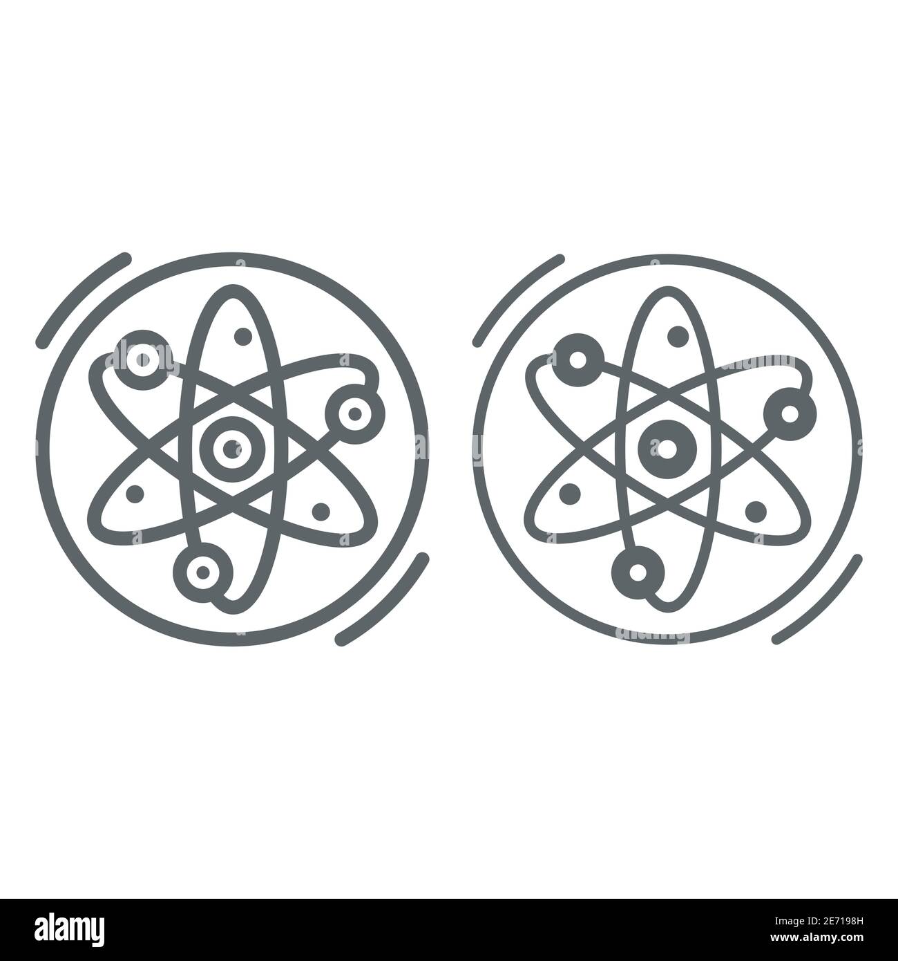 Symbols of science line and solid icon, education, research and science ...