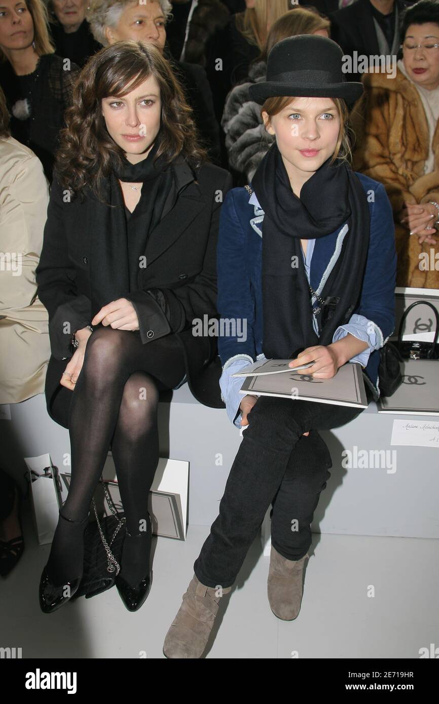Anna Mouglalis and Clemence Poesy attend Chanel's Haute-Couture Spring-Summer 2007 collection ...