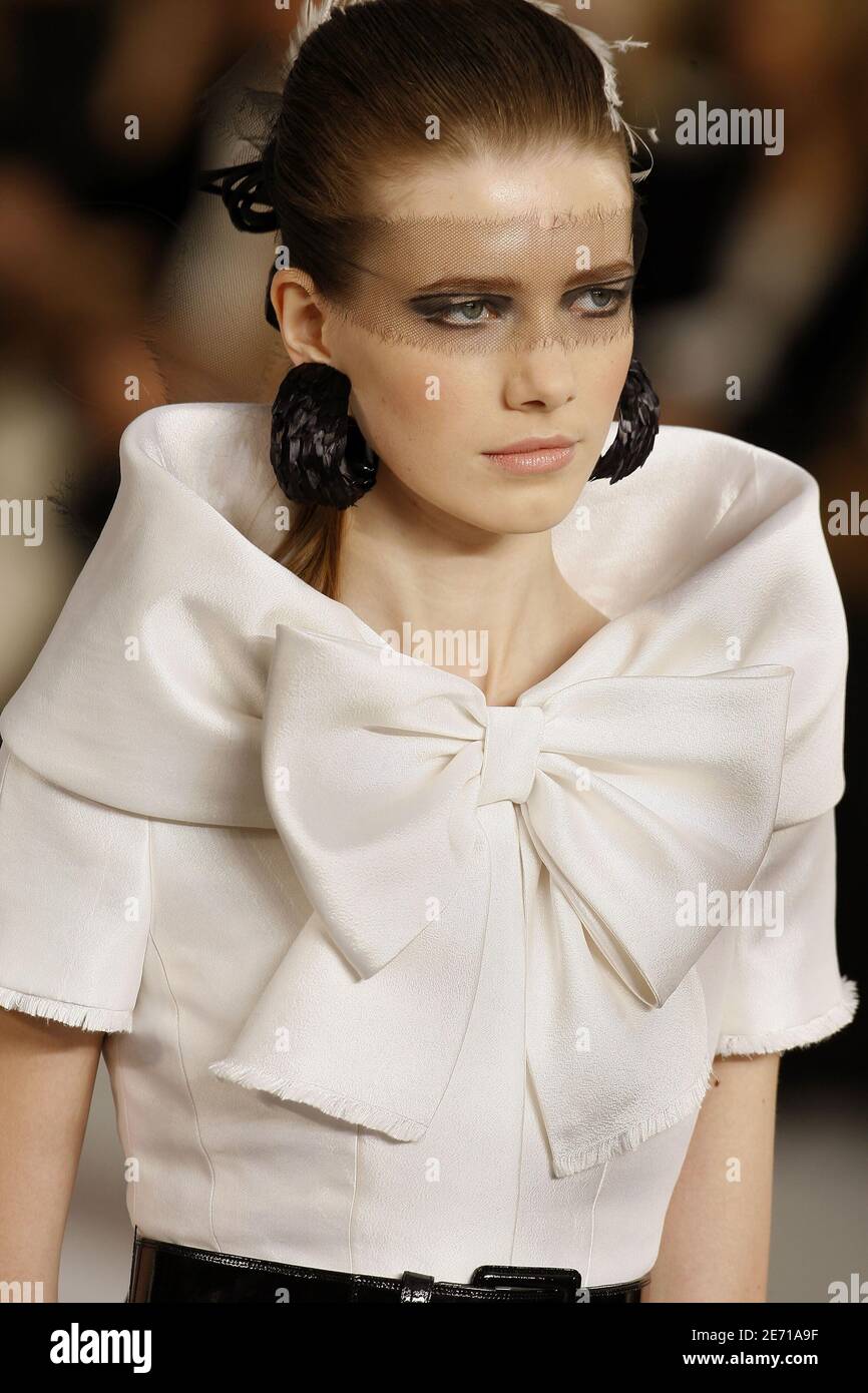 A model displays a creation by German fashion designer Karl Lagerfeld ...