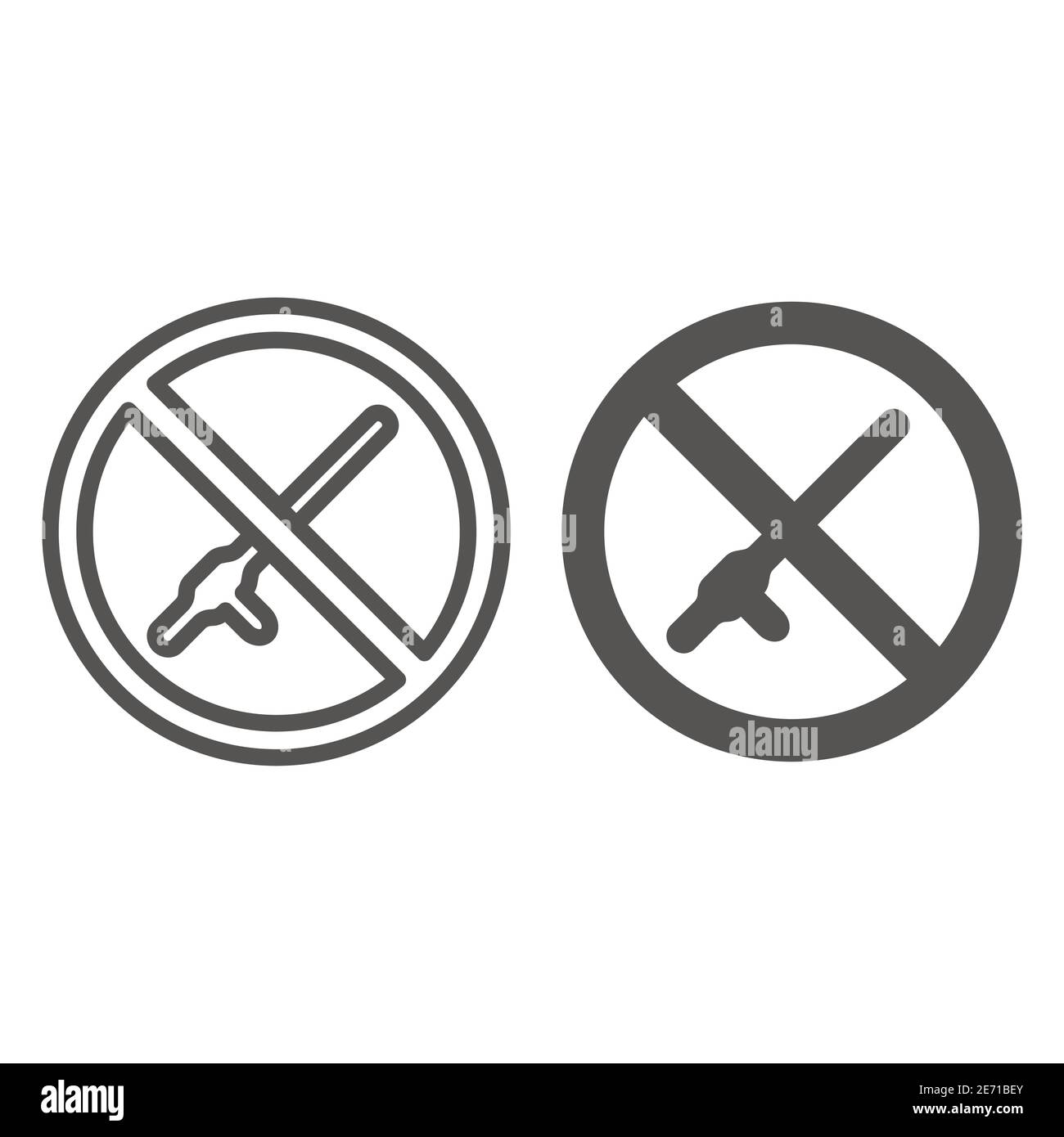 No baton symbol line and solid icon, Black lives matter concept, beat ...