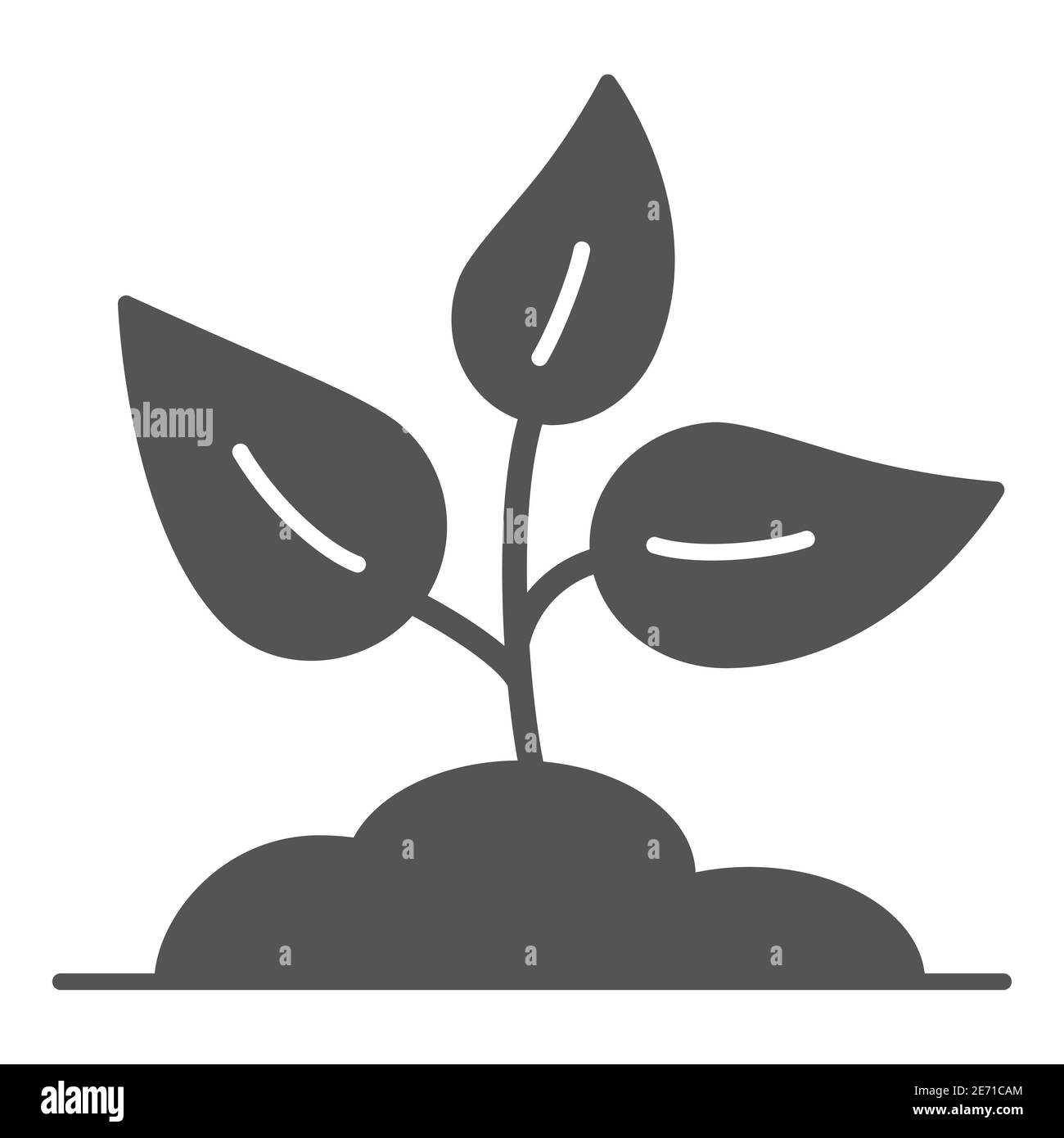 Sprout in ground solid icon, Garden and gardening concept, Seedling ...