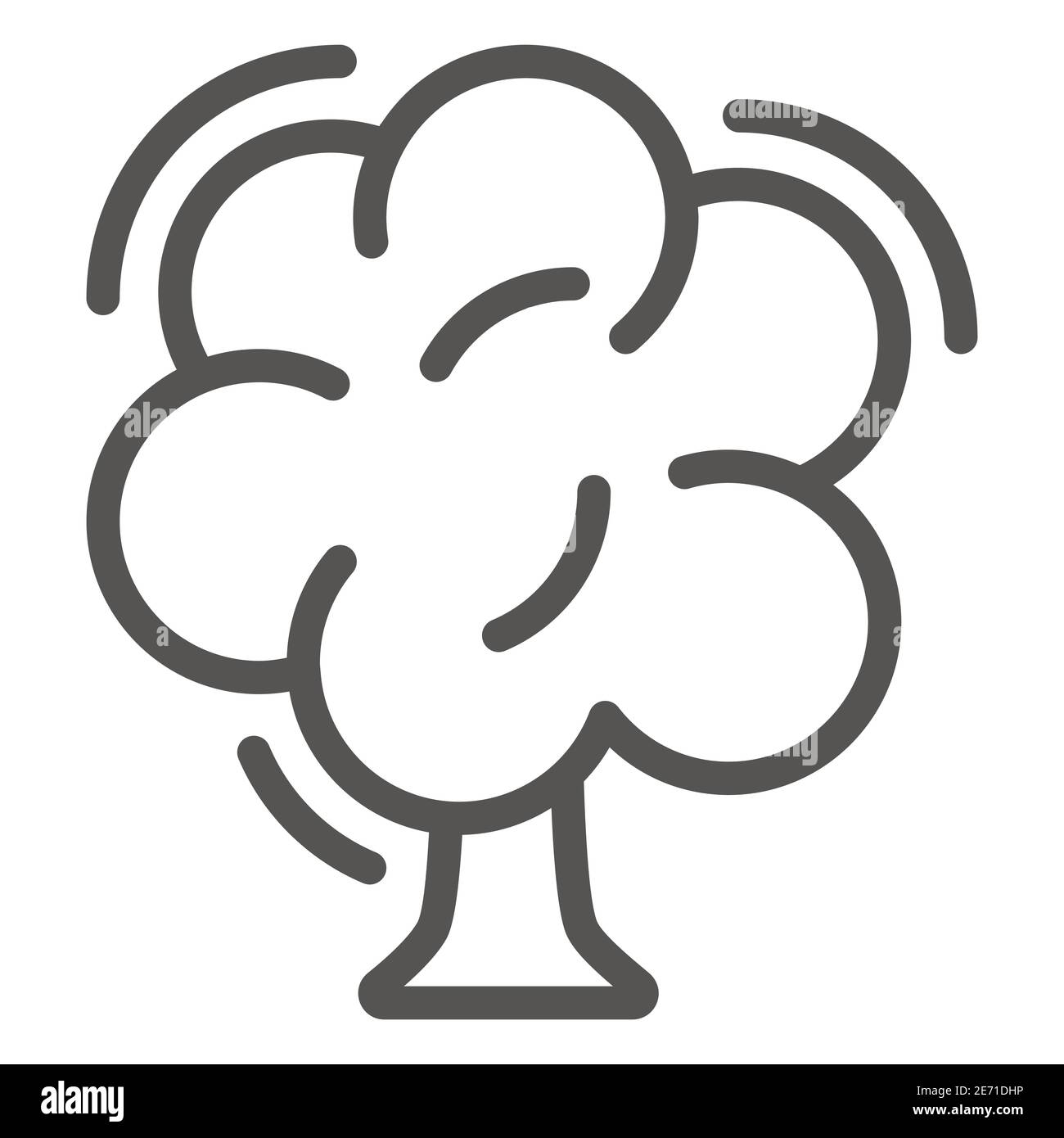 Tree line icon, Garden and gardening concept, oak sign on white ...