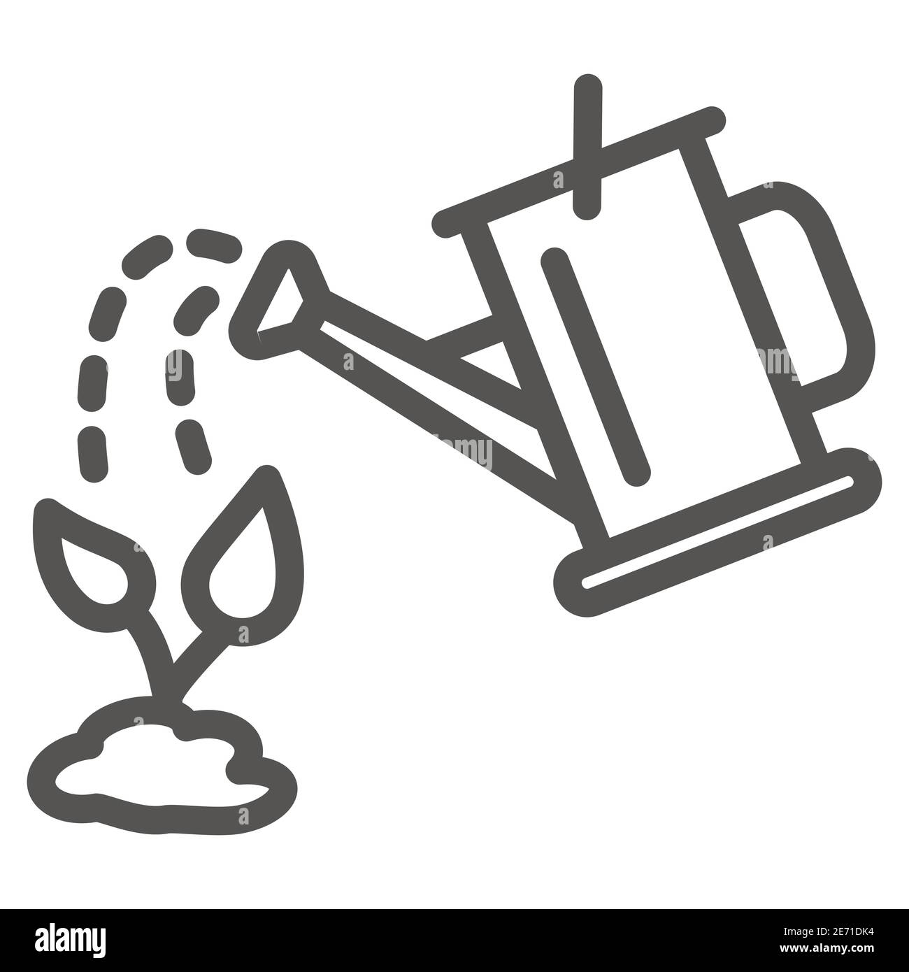 Watering sprout with watering can line icon, Garden concept, plant ...