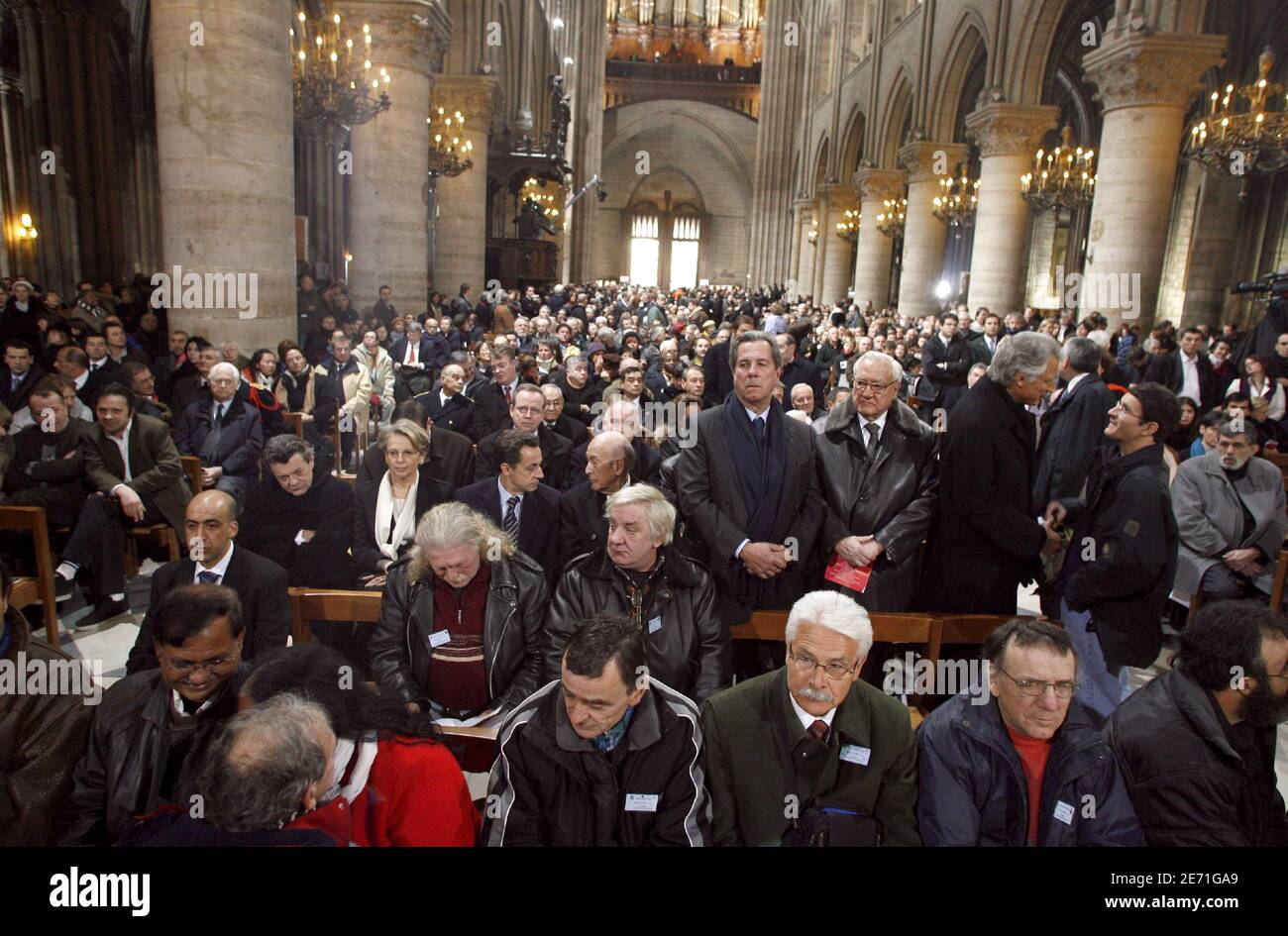 French ministers attend the Memorial Service at Notre-Dame Cathedral ...