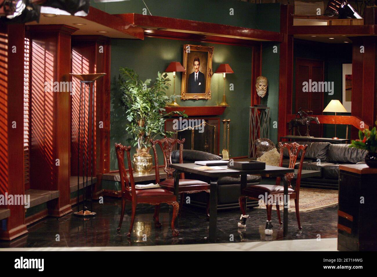EXCLUSIVE. BEHIND THE SCENES : ( Victor Newman's office) on the set of 'The Young and the ...