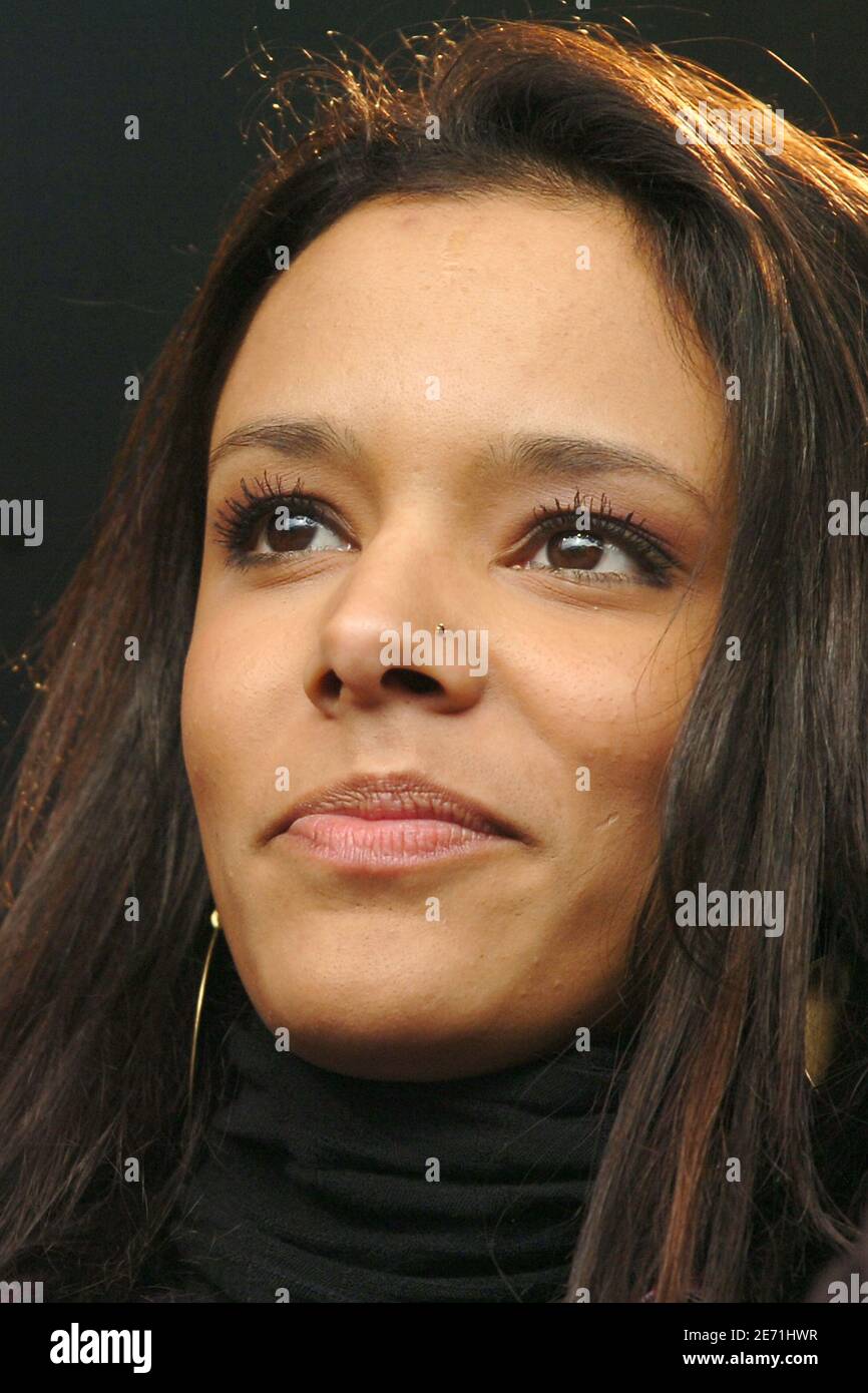 French singer Shy'm performs live on stage during operation 'Pieces ...