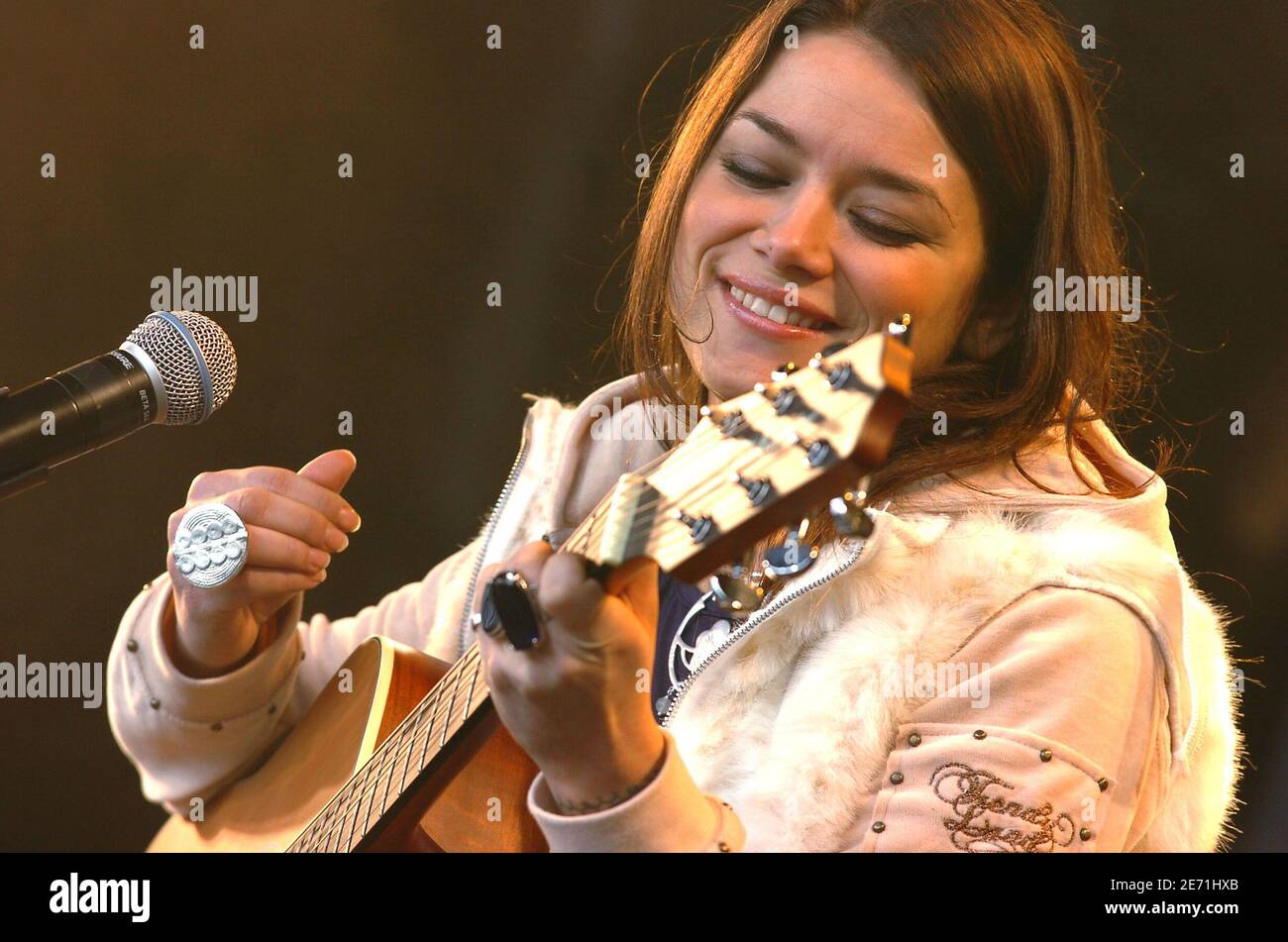 French singer Dominique Fidanza from Star Academy 6 performs live on ...