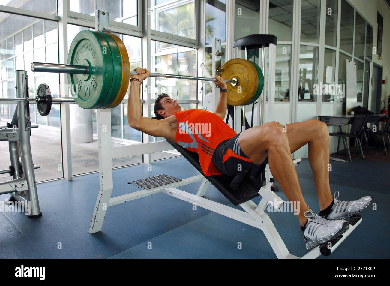 French athlet Romain Barras during a training session in Montpellier ...