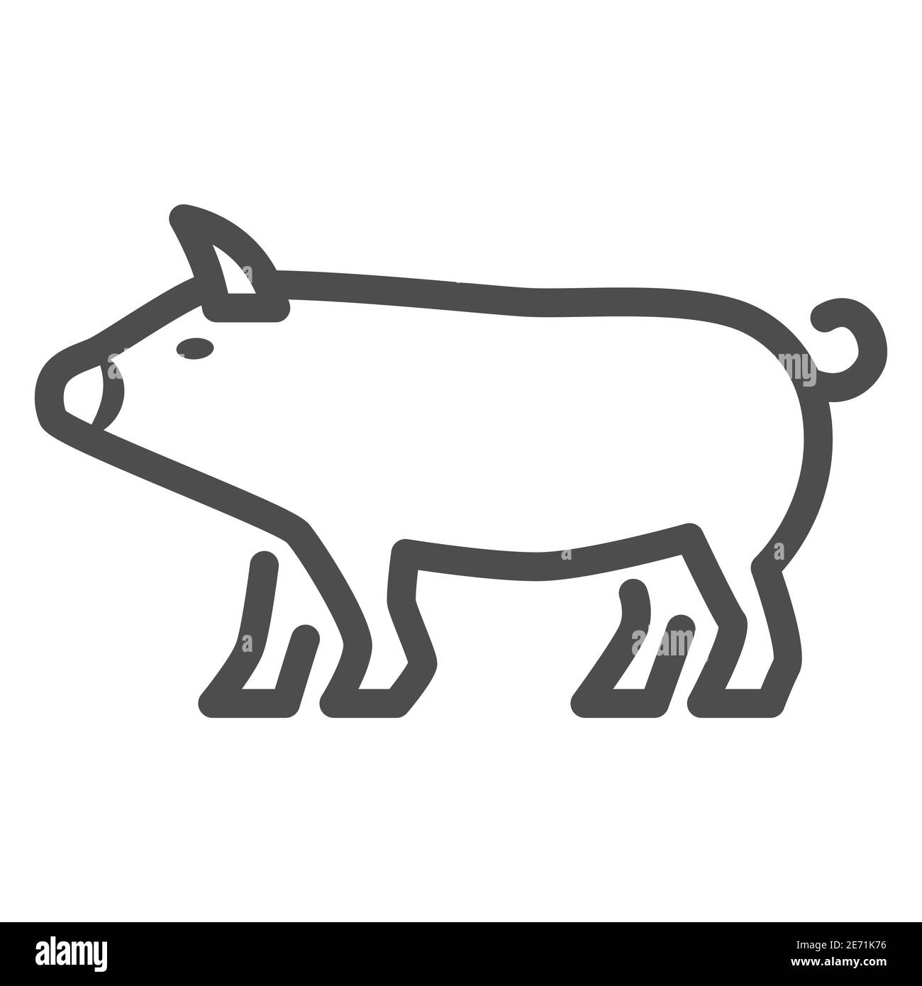 Pig line icon, Farm animals concept, pork sign on white background, Pig ...