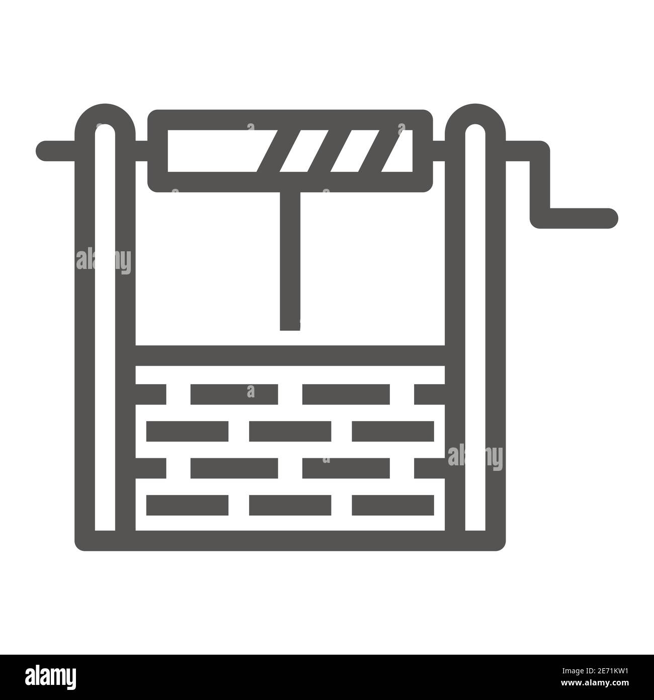 Water well line icon, Garden and gardening concept, draw-well sign on ...