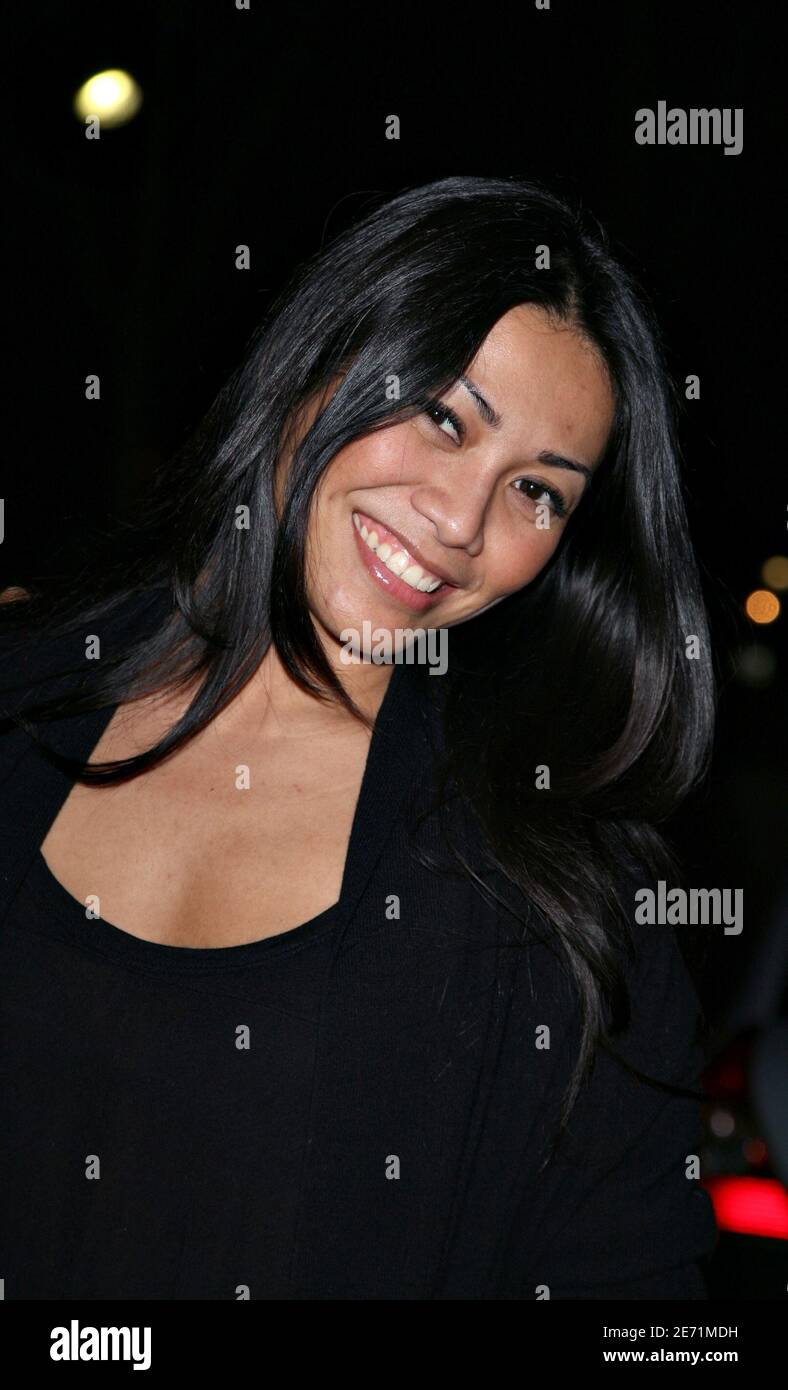 French singer Anggun arrives to the premiere of the play 'Sur la route ...